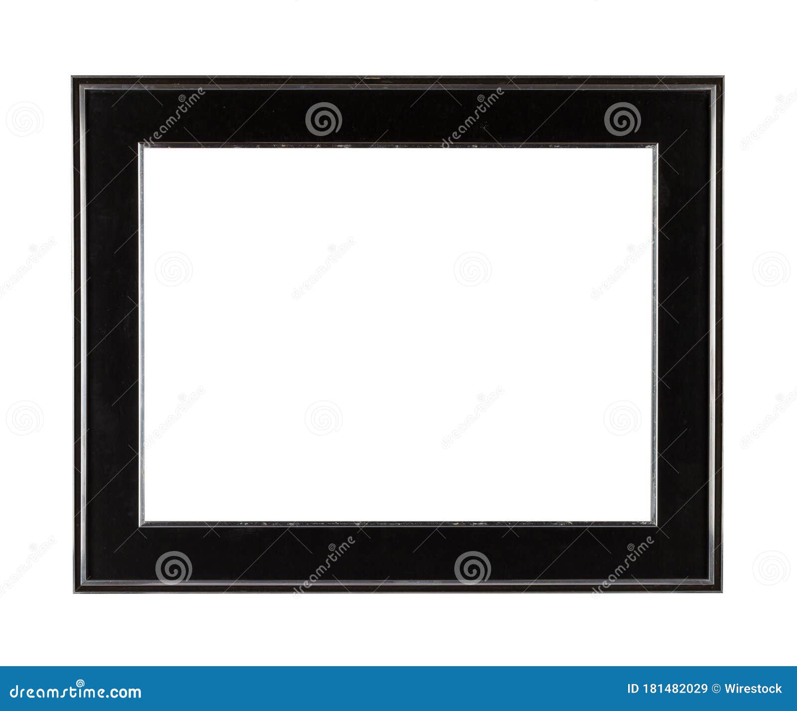 Simple Dark Wooden Frame Under the Lights Isolated on a White ...