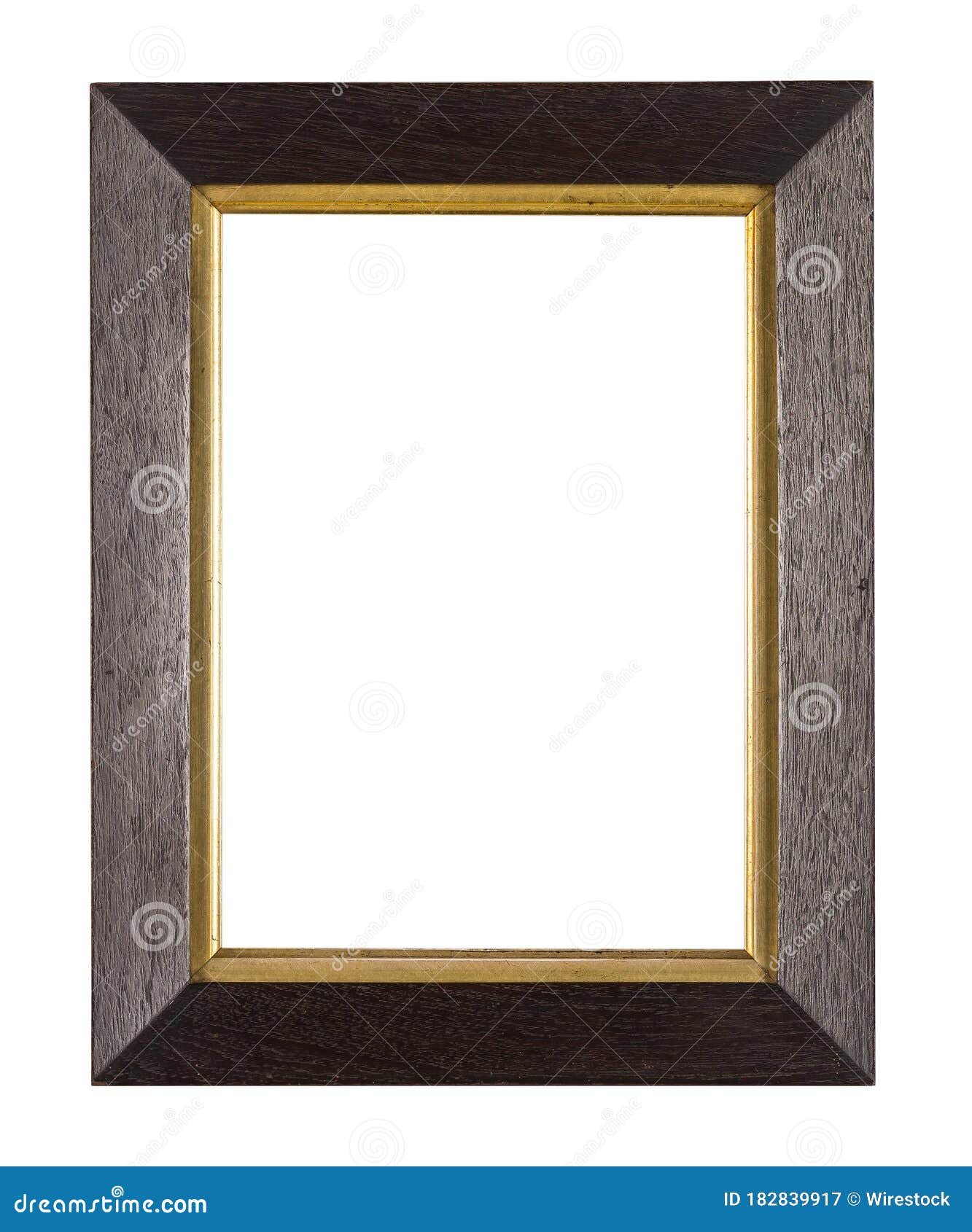 Simple Dark Wooden Frame Under the Lights Isolated on a White ...