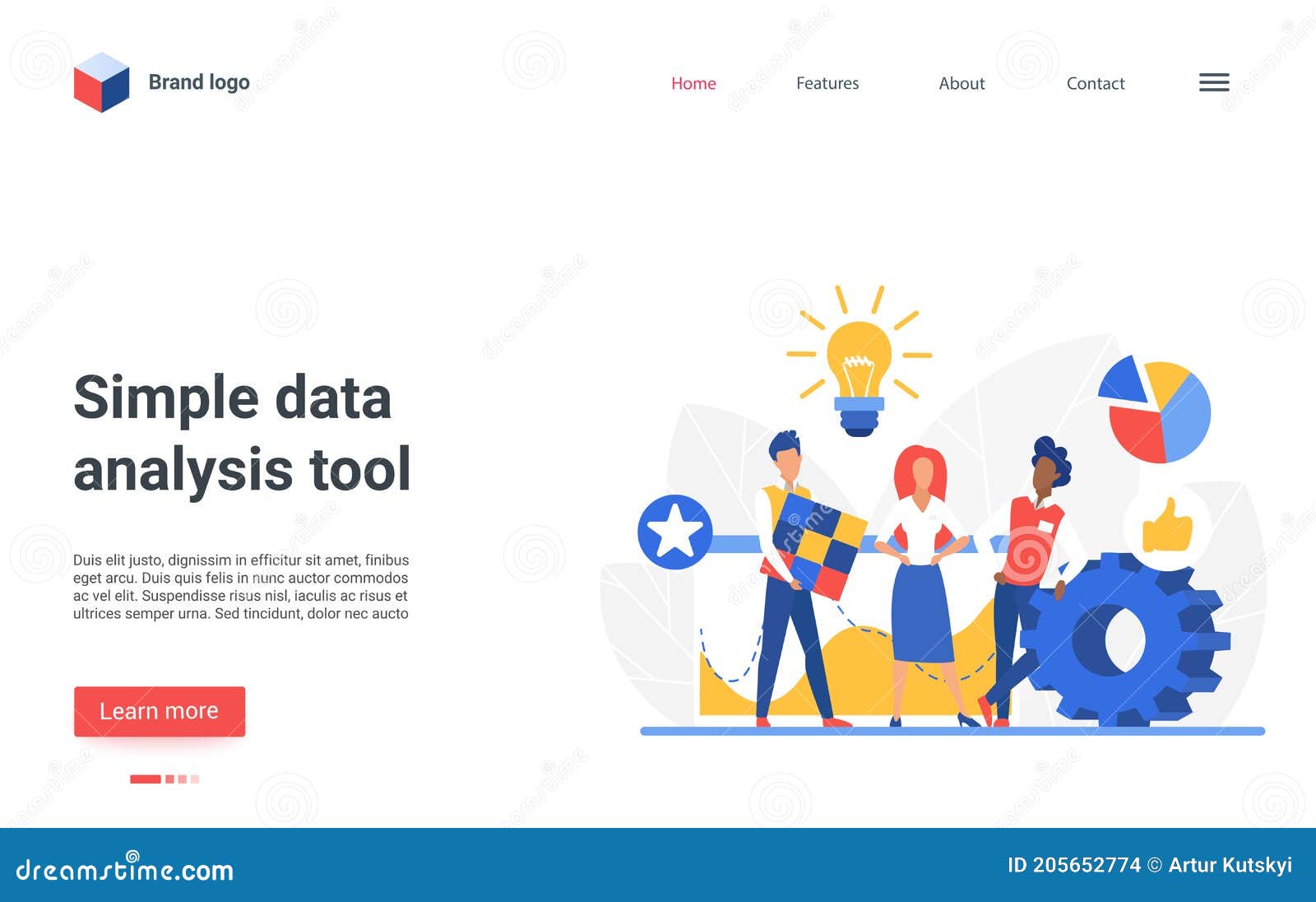 Simple Data Analysis Tool Landing Page, Analyst Working, Analyzing ...