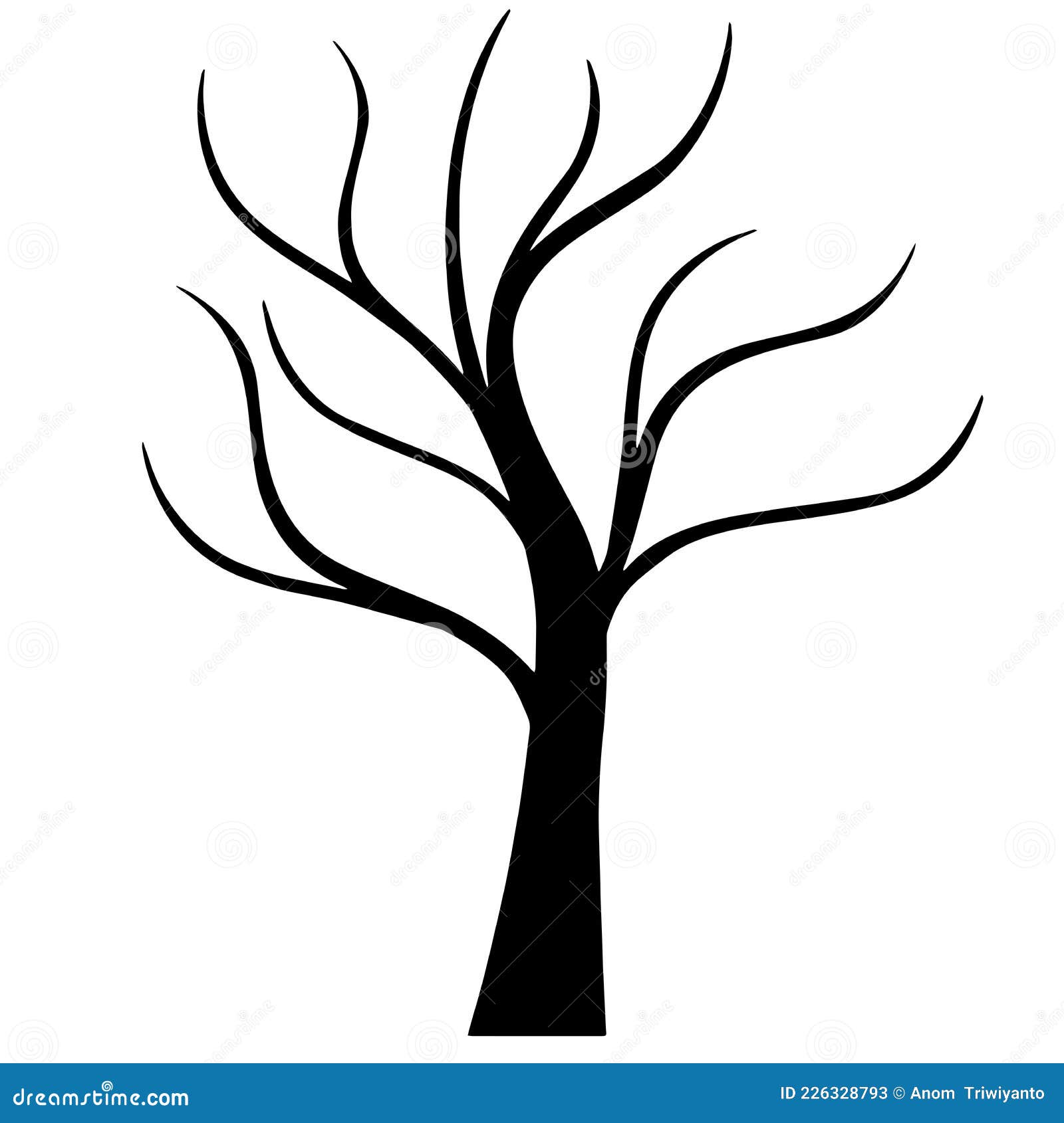 Simple Dead Tree Branch Vector Silhouette Stock Vector - Illustration ...