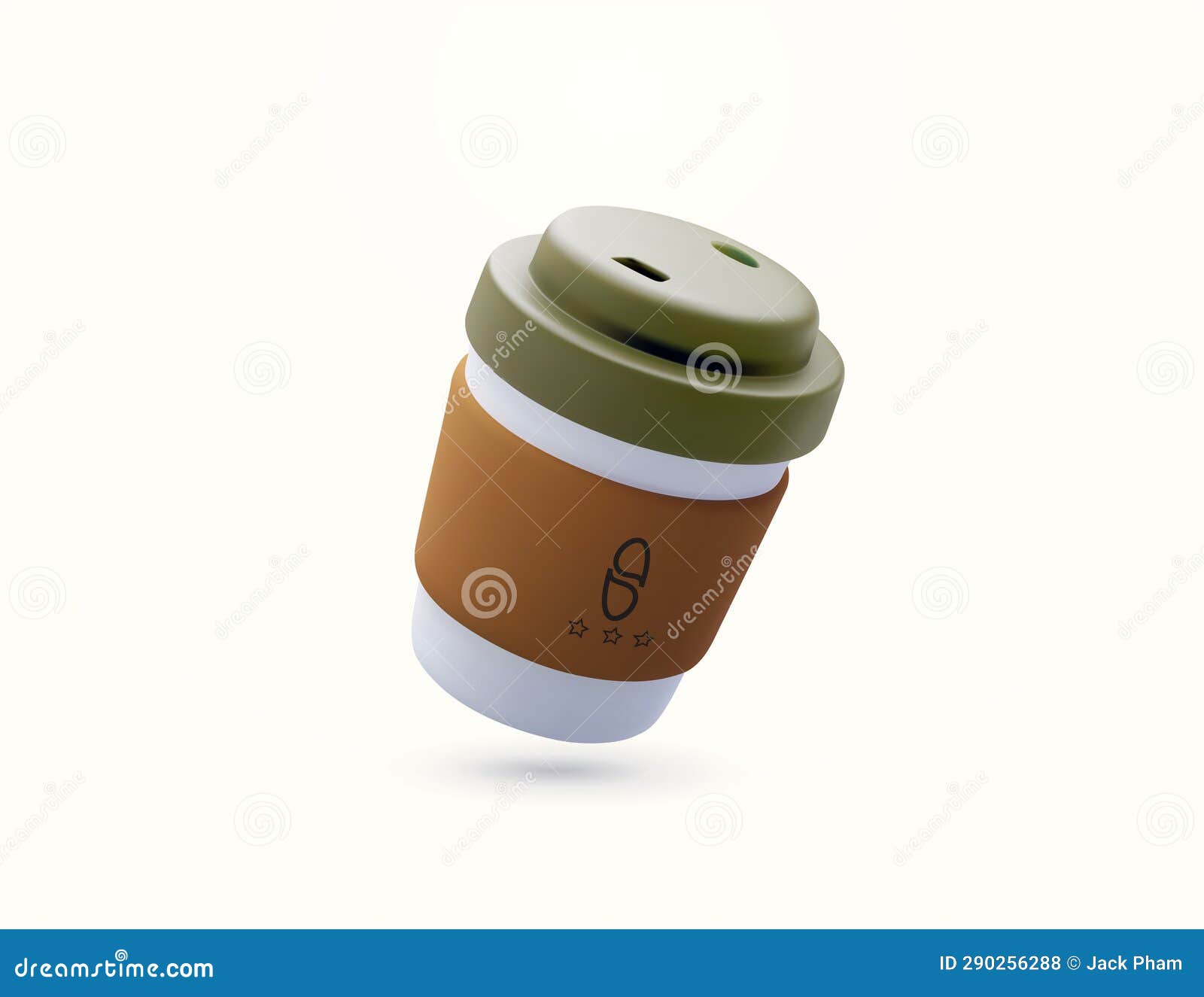 Simple and Decomposable Coffee Cup with a Lid on it. 3d Minimal ...