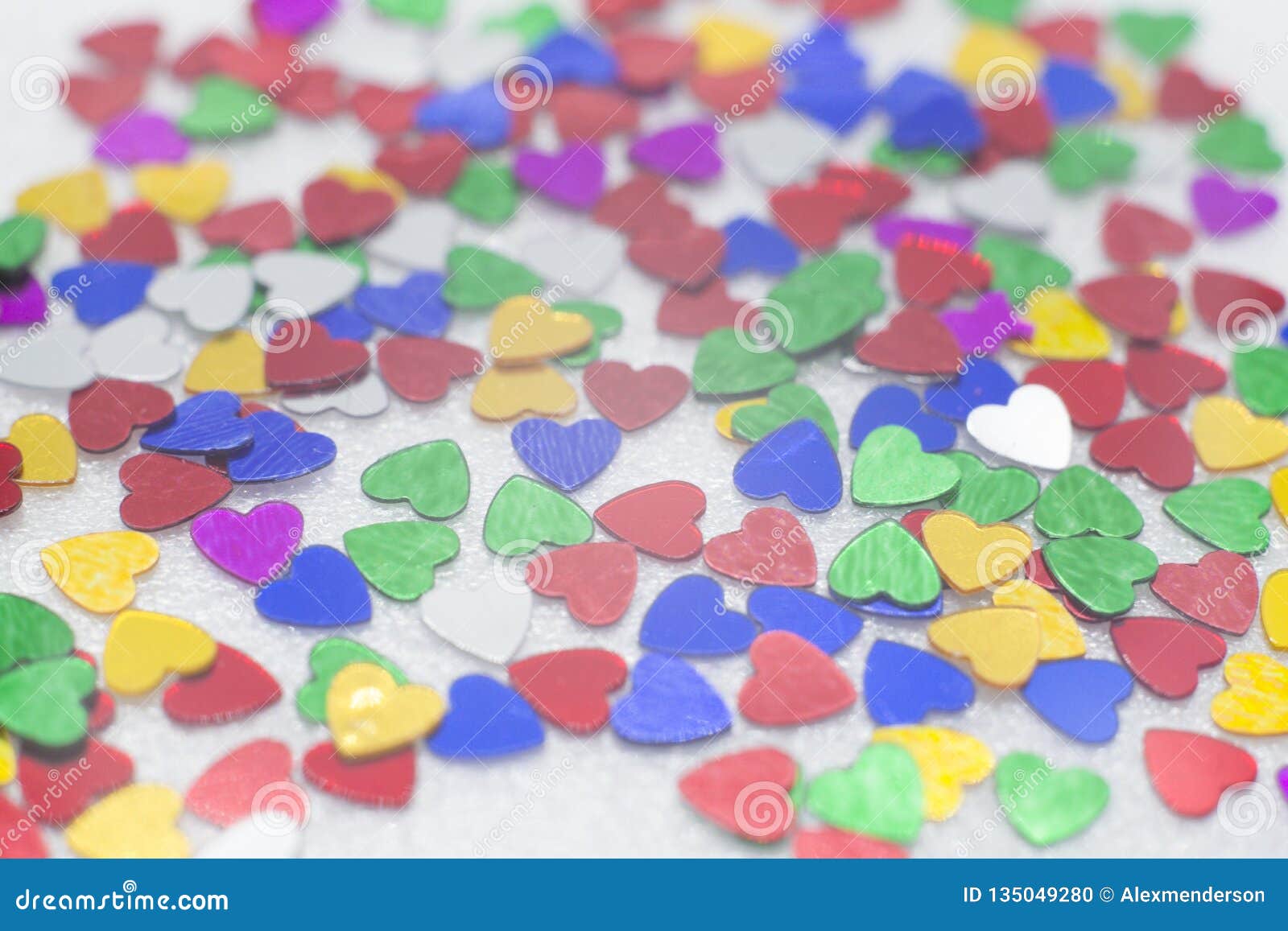 Nice Background with Colorful Small Hearts on a White Background. Stock ...