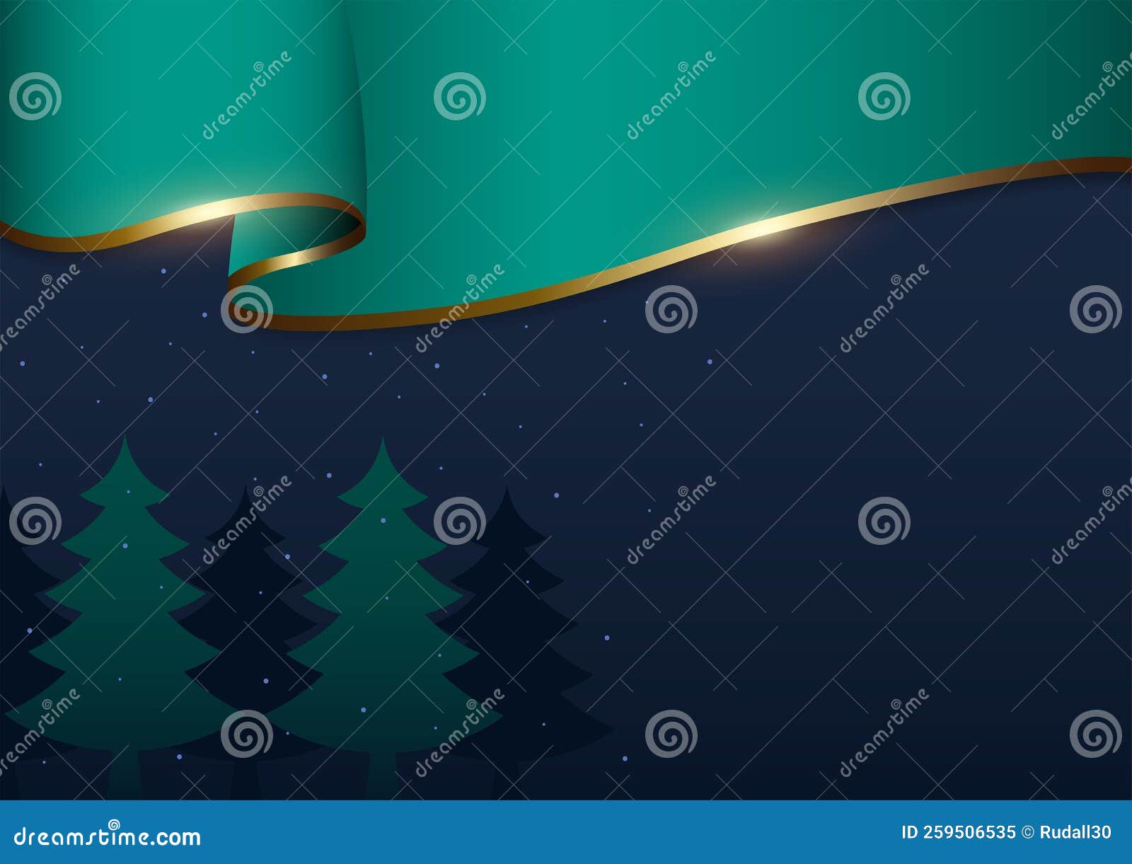 Simple Decorative Background of Pine Trees and Gold Lines for Seasons ...