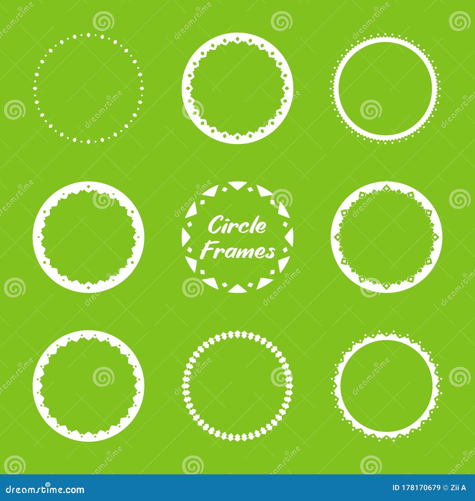 Simple Decorative Circle Frames Set Elements for Design Stock Vector ...