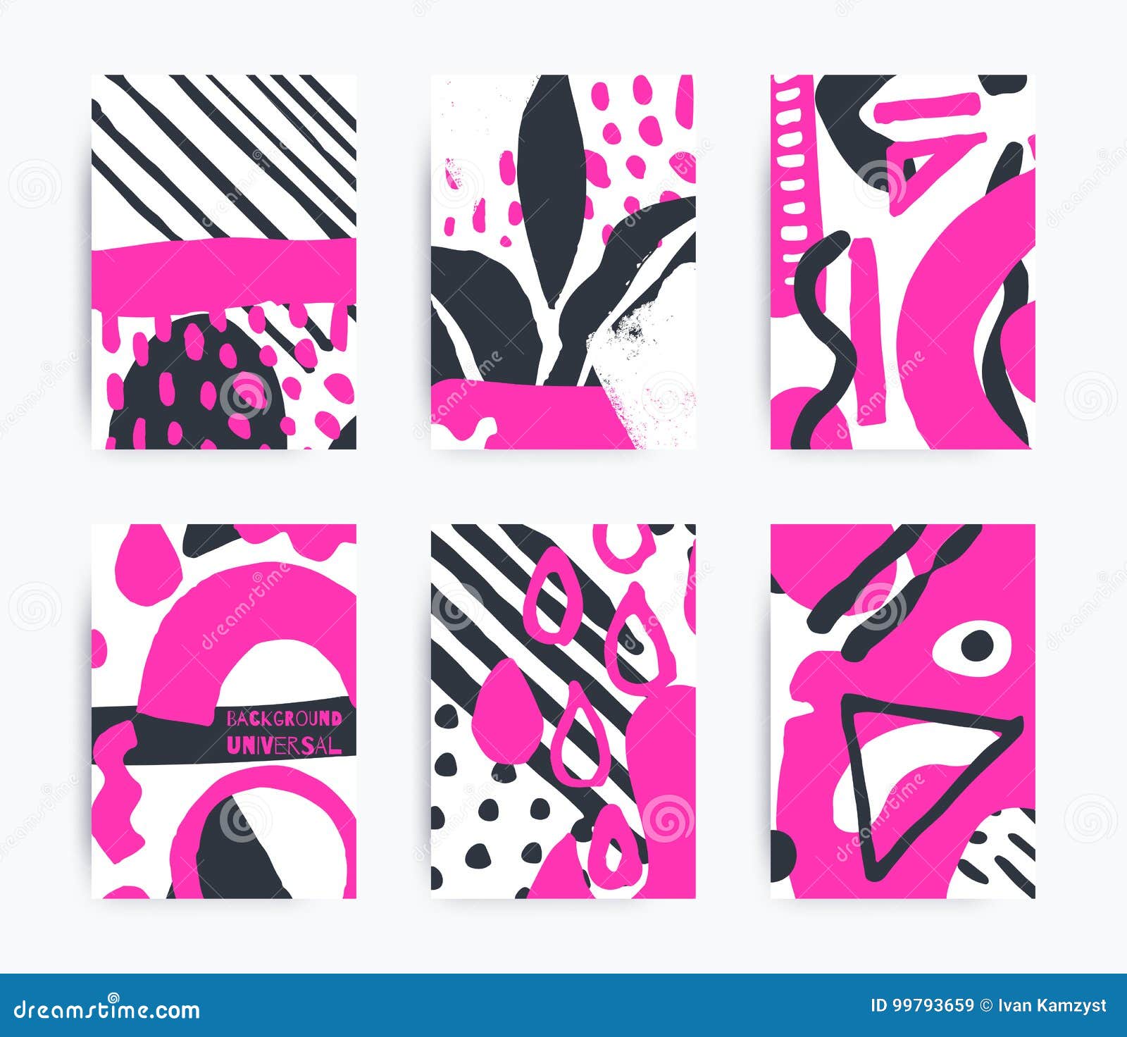 Set of Decorative Handmade Backgrounds Stock Vector - Illustration of ...