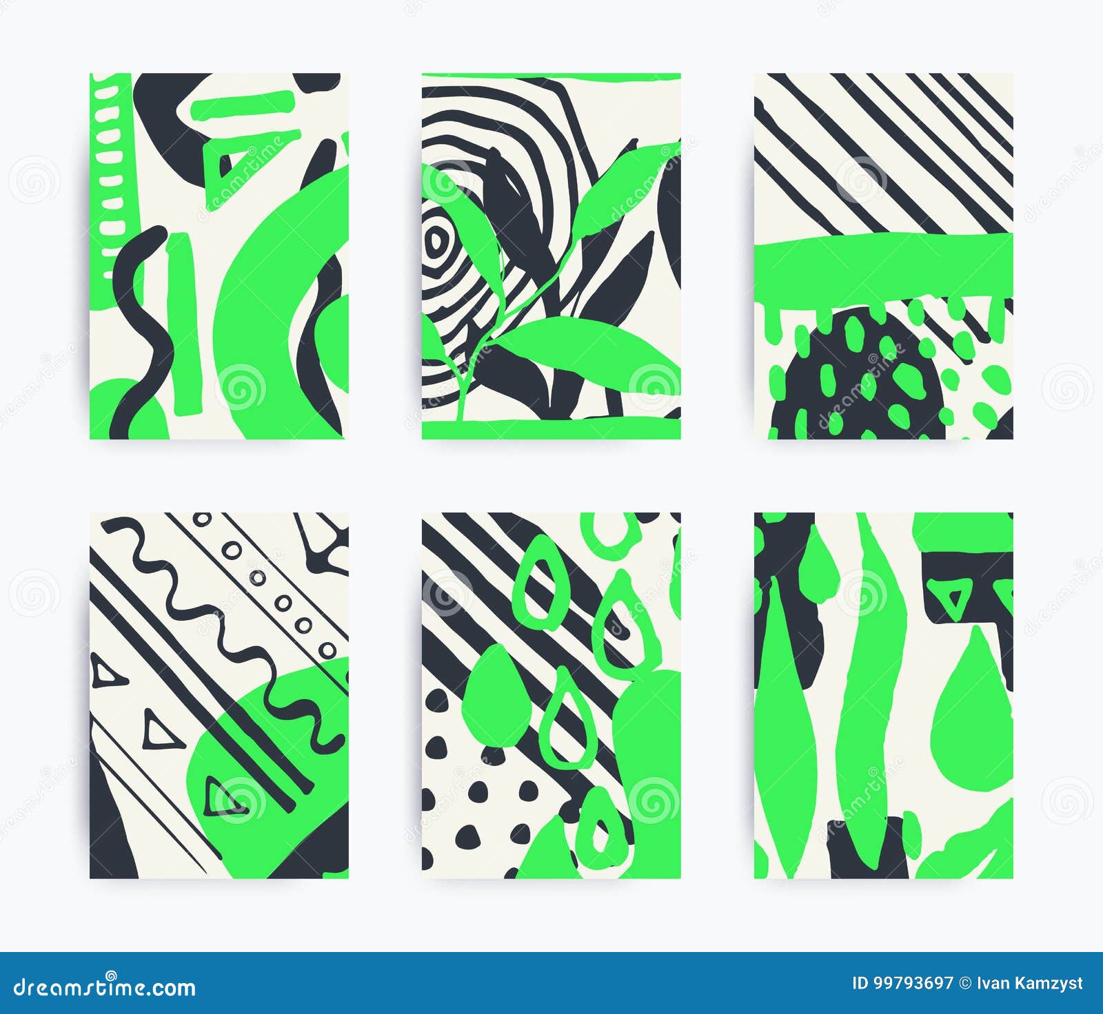 Set of Decorative Handmade Backgrounds Stock Vector - Illustration of ...