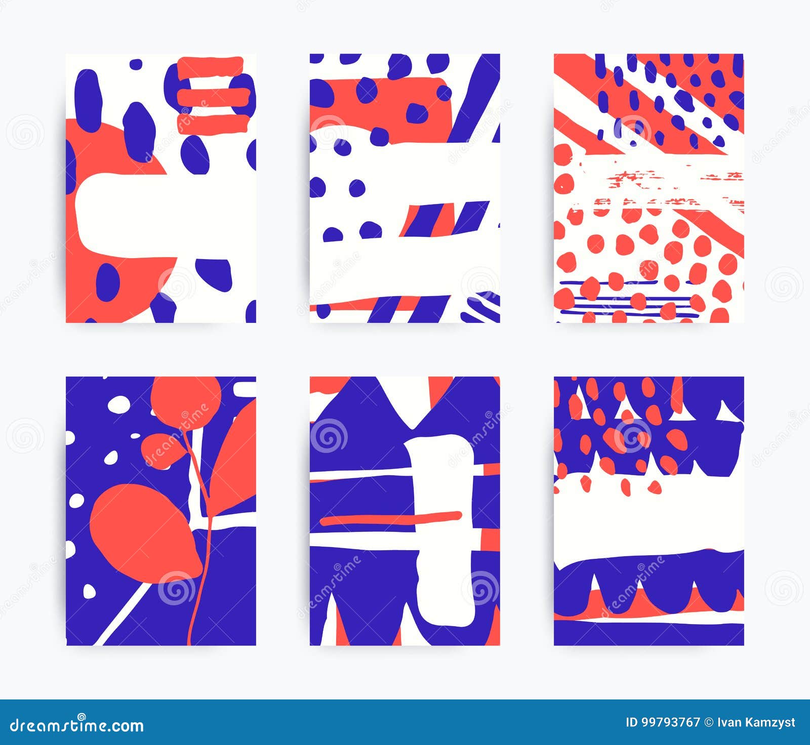 Set of Decorative Handmade Backgrounds Stock Vector - Illustration of ...