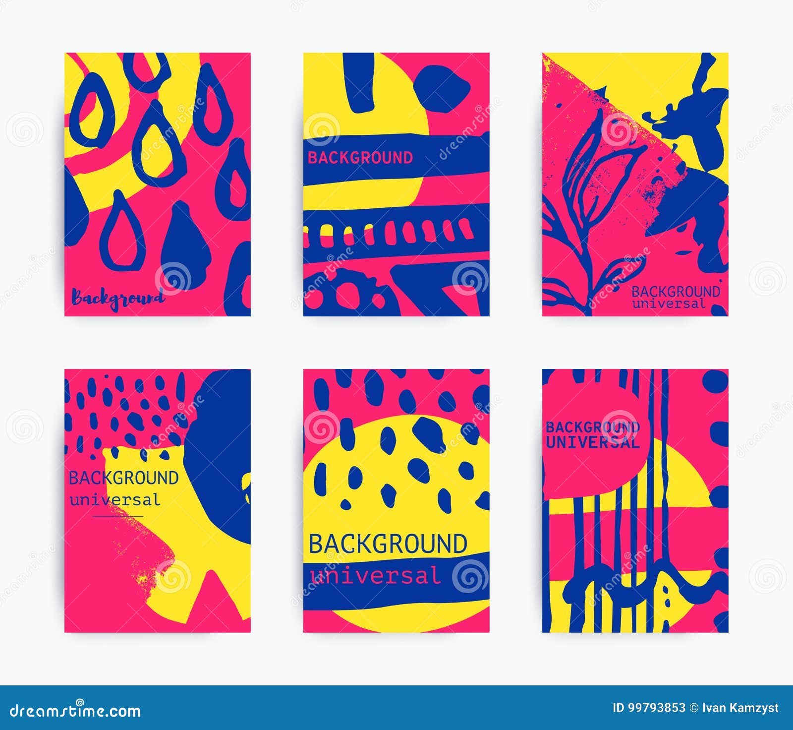 Set of Decorative Handmade Backgrounds Stock Vector - Illustration of ...