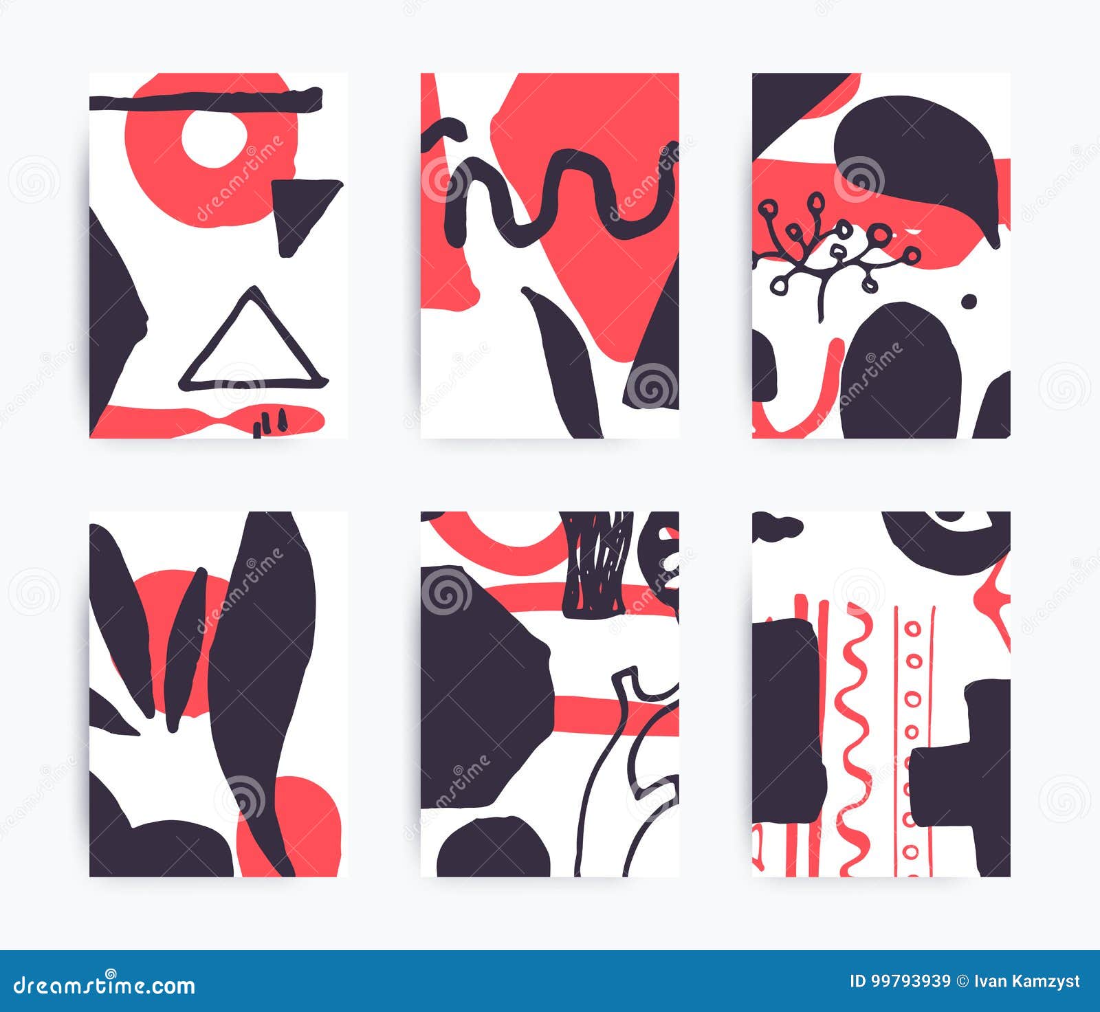 Set of Decorative Handmade Backgrounds Stock Vector - Illustration of ...