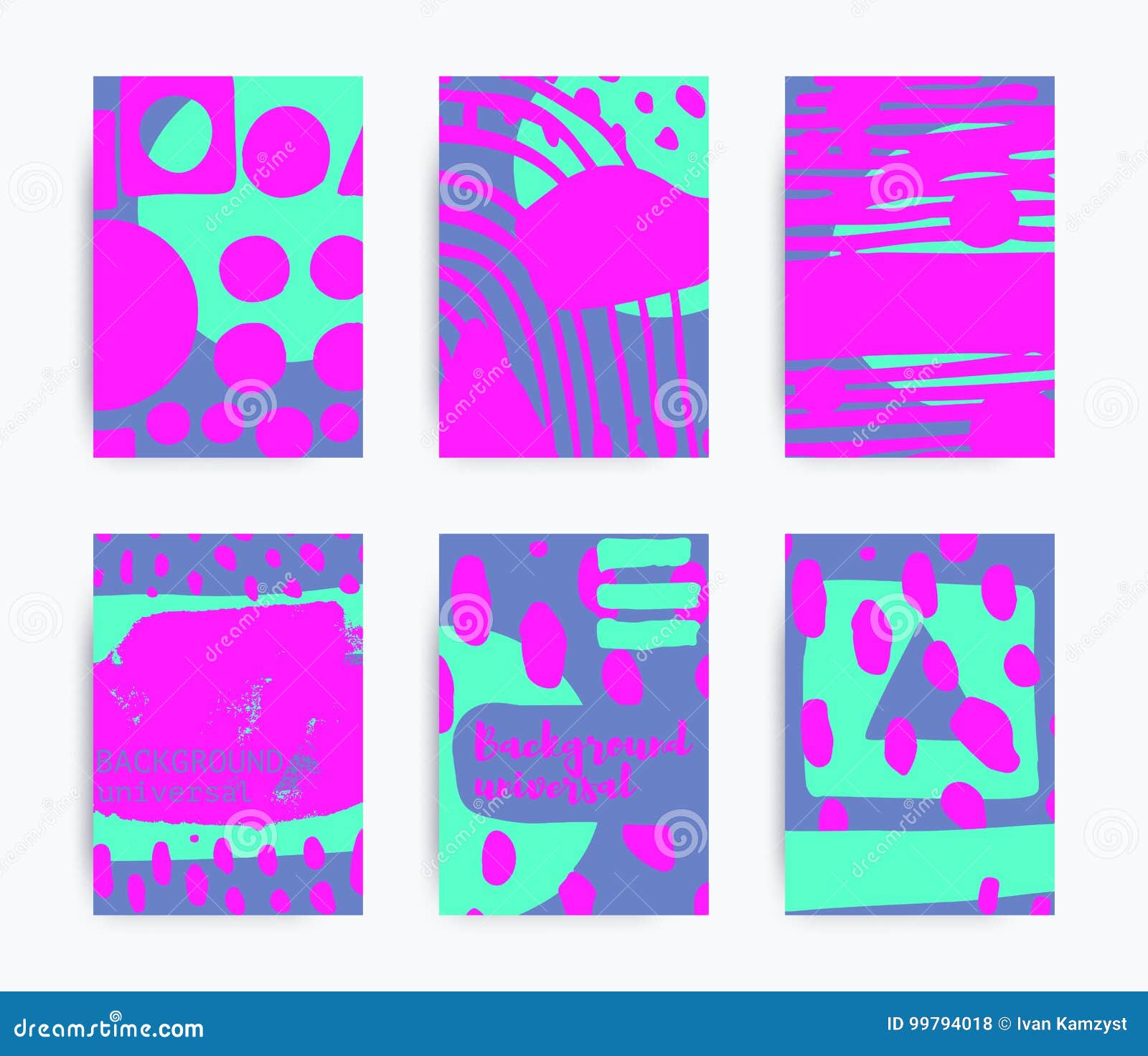 Set of Decorative Handmade Backgrounds Stock Vector - Illustration of ...
