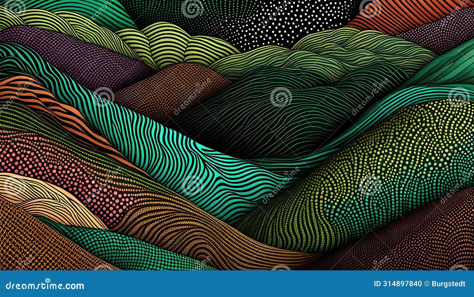 Simple Decorative Illustrative Representation of Hills in a Landscape ...