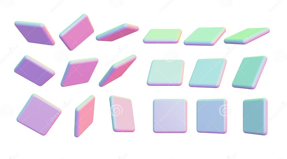 Simple Decorative Objects Isolated on White Background. Rectangles ...