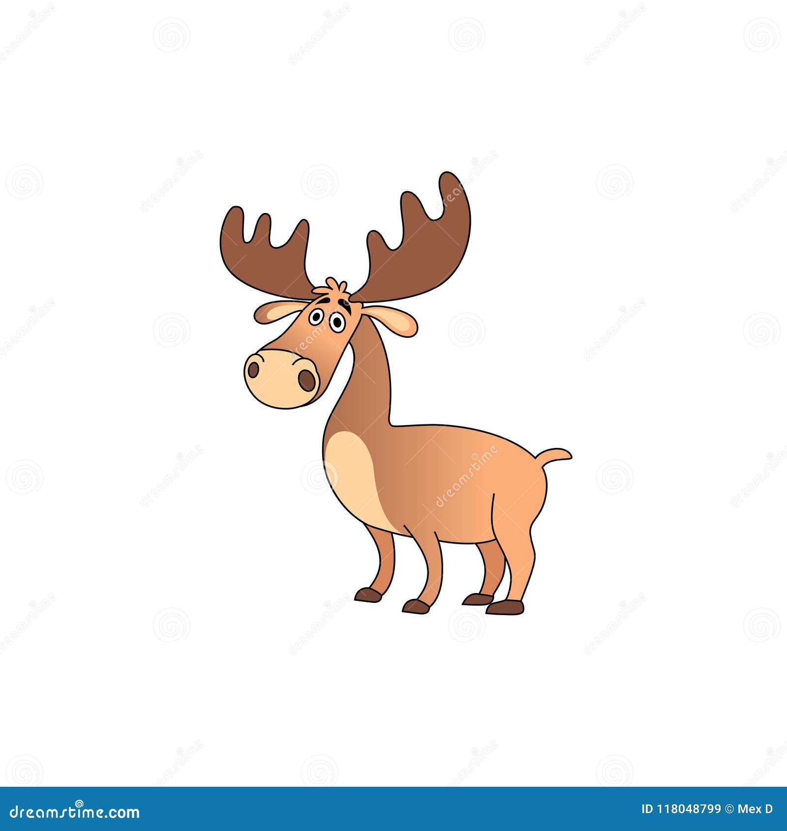 Deer cartoon stock illustration. Illustration of grazing - 118048799
