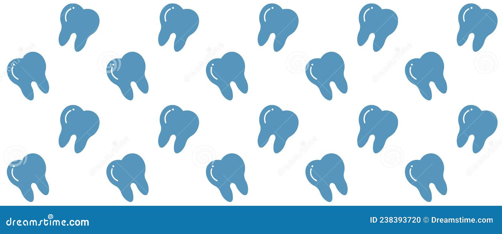 Simple Dental Pattern. Flat Illustration of Blue Teeth Stock Vector ...