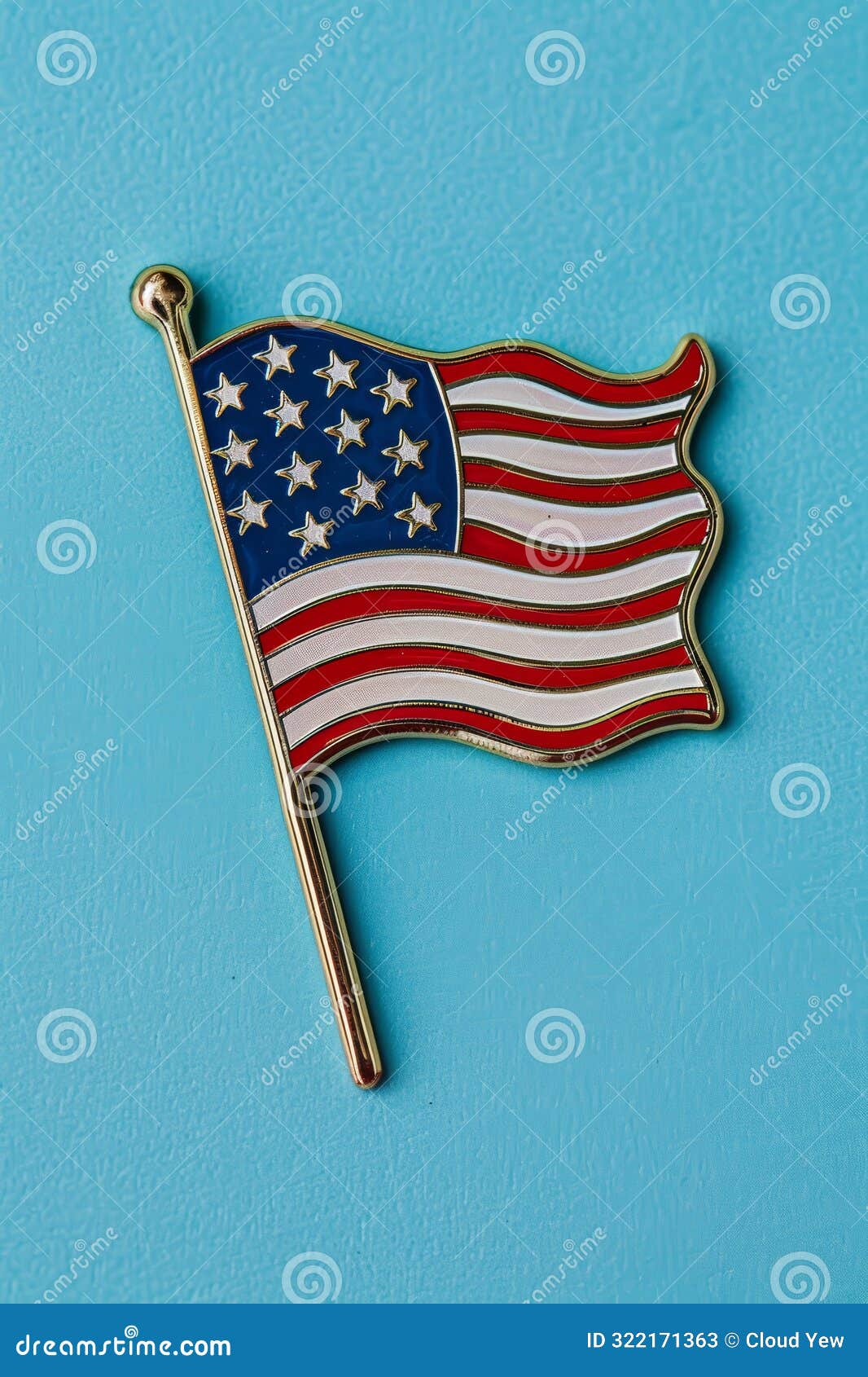 Simple Depiction of a Single American Flag Pin. Stock Illustration ...