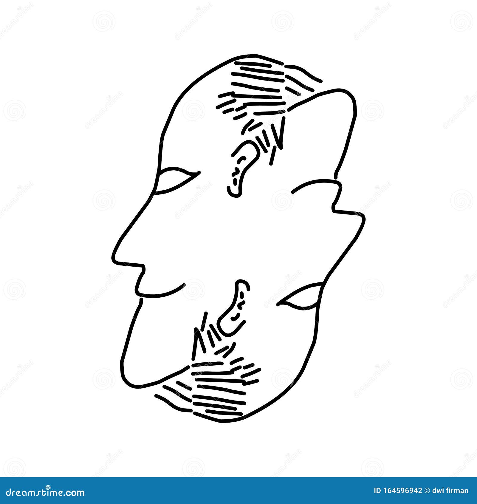 Simple design of dual face stock illustration. Illustration of face ...