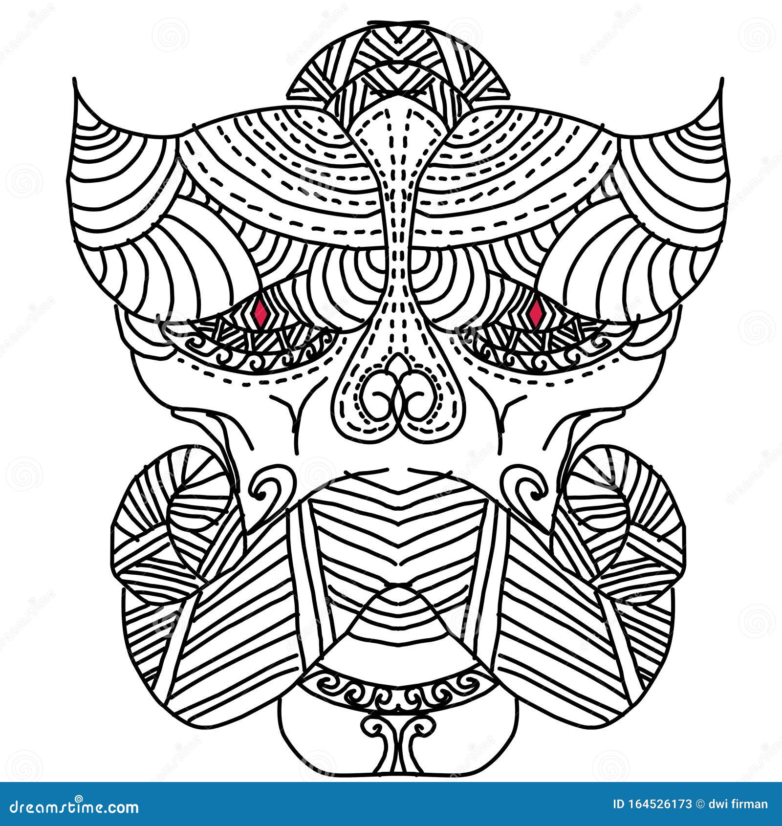 Simple Design Face with Pattern Stock Illustration - Illustration of ...