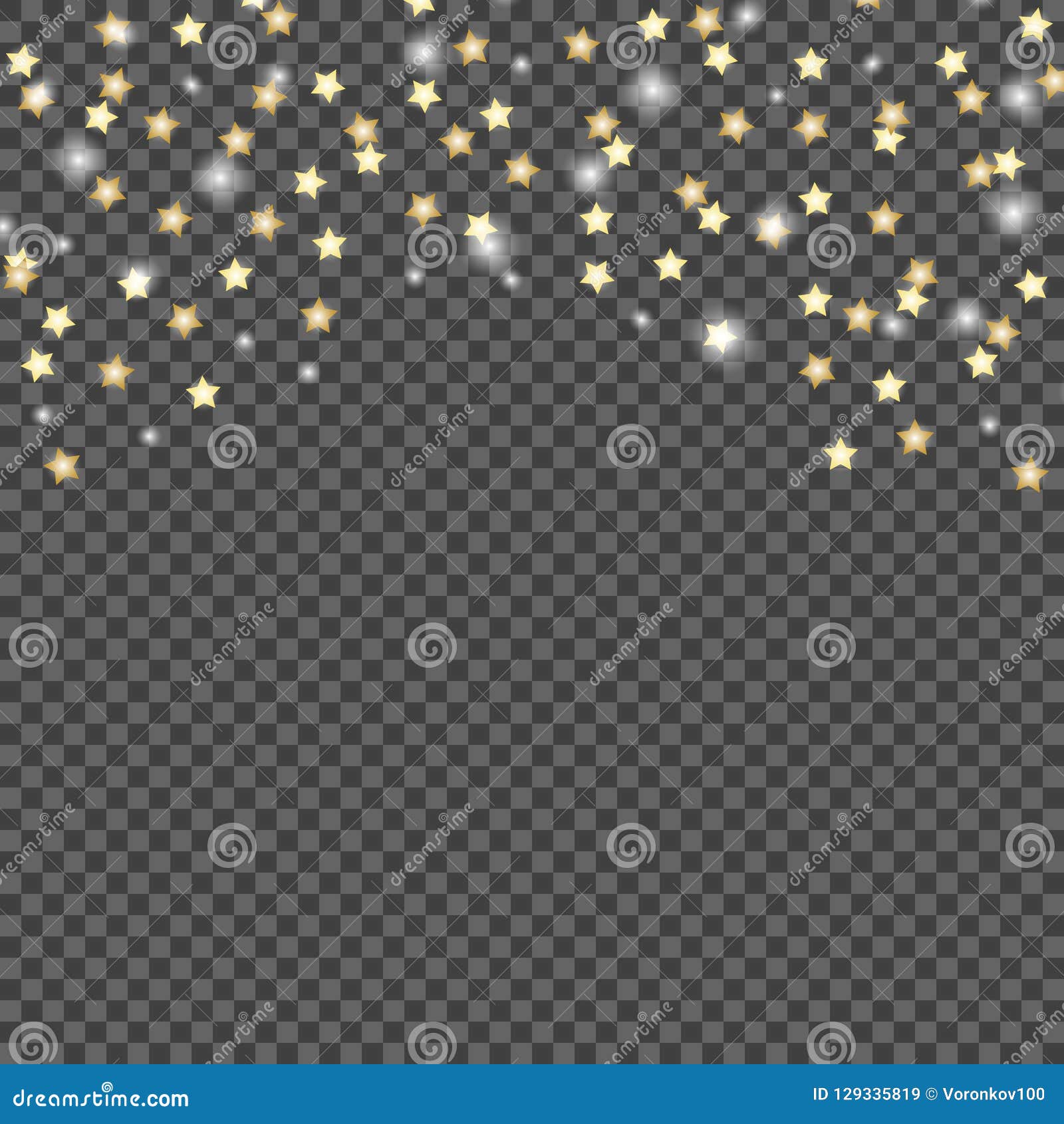 Simple Design of Falling Stars on Dark, Transparent Isolated Background ...