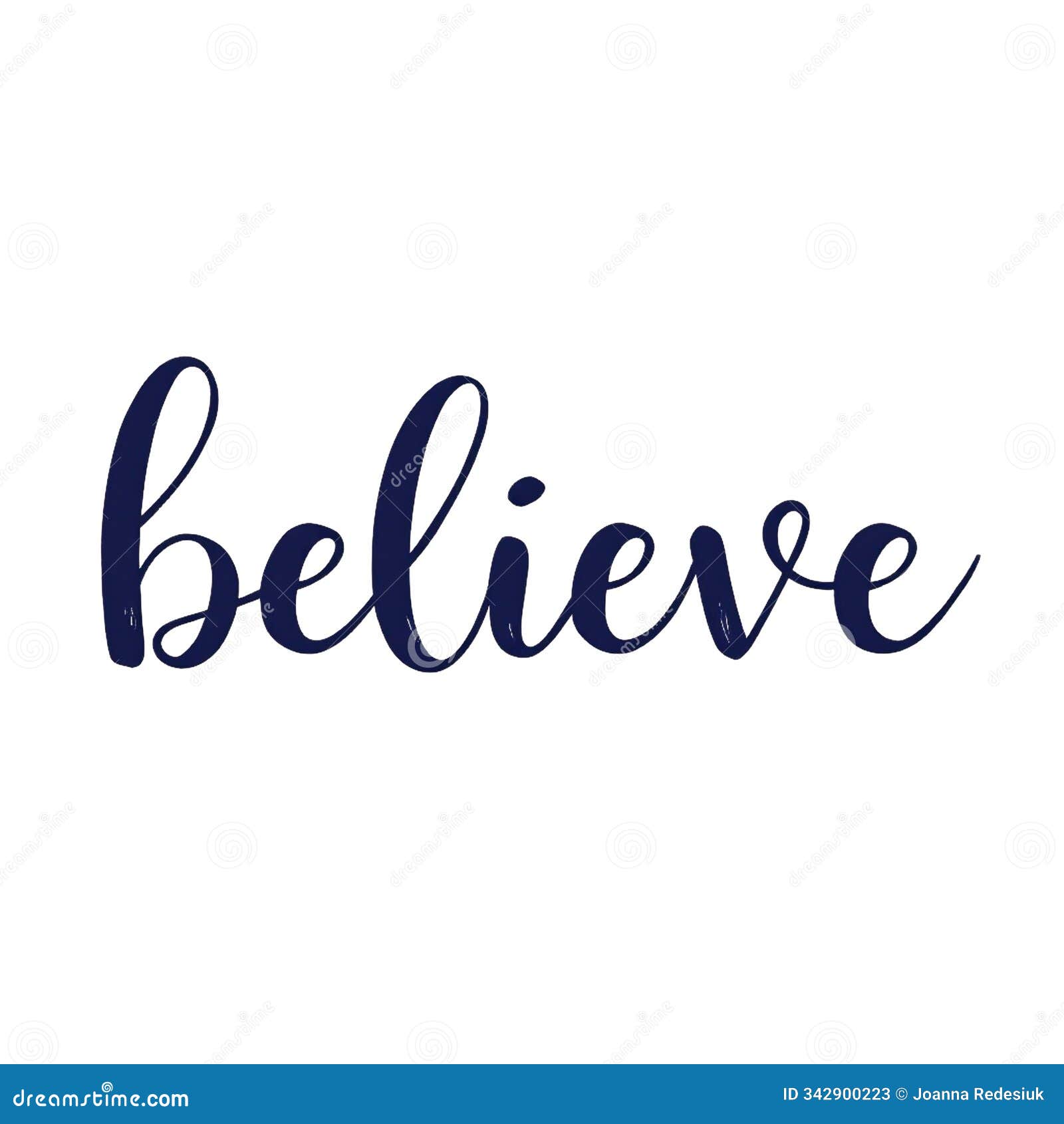 A Simple Design Features the Word "believe" in Elegant, Dark Blue ...