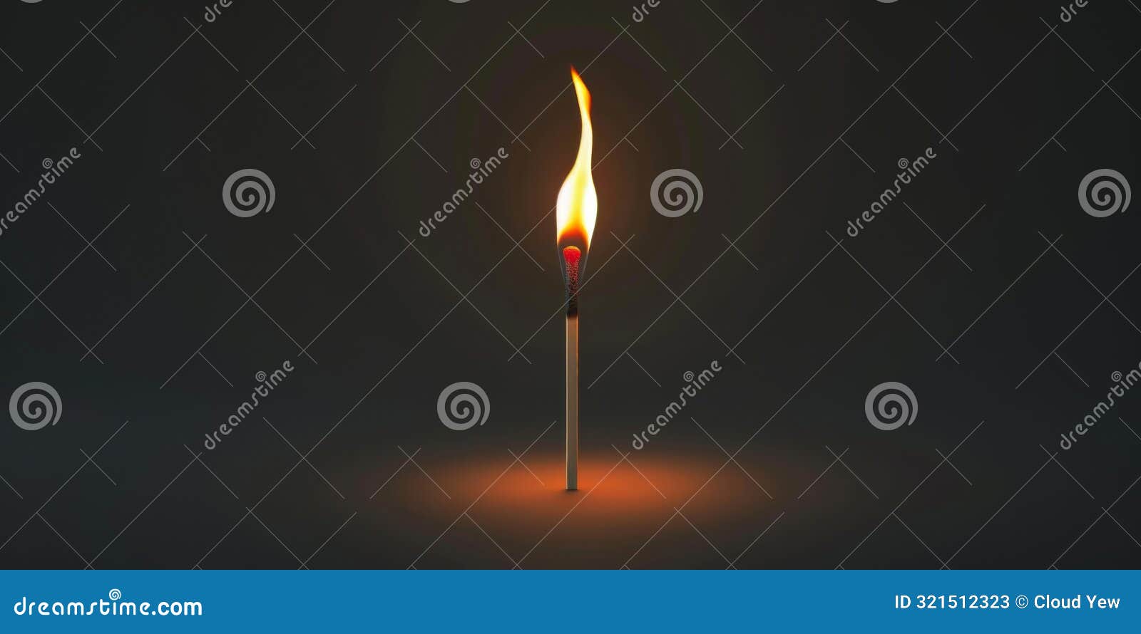 Simple Design Featuring a Single Burning Matchstick. Stock Illustration ...