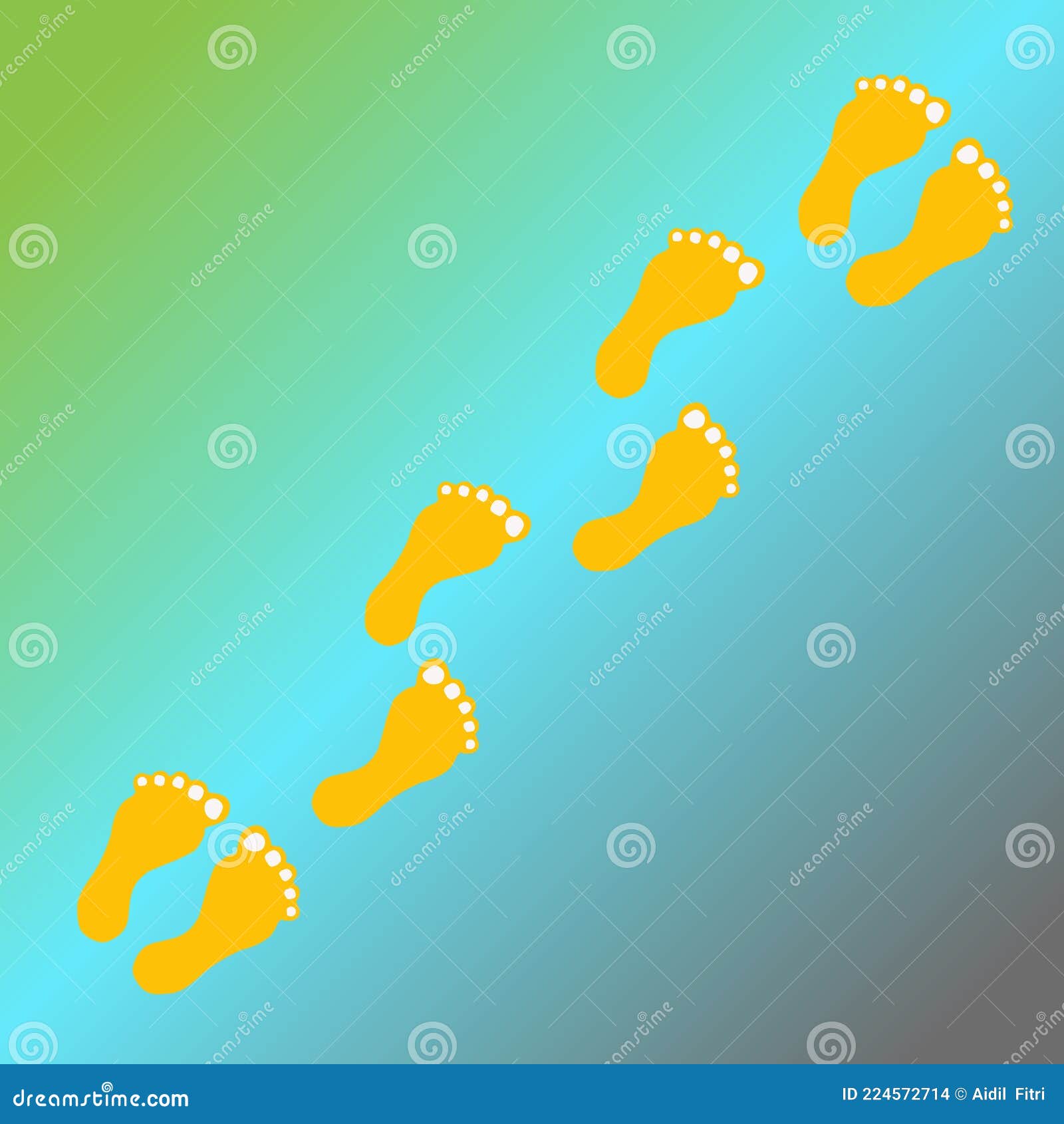 Simple Design of Human Footprints Stepping on a Gradient Background ...