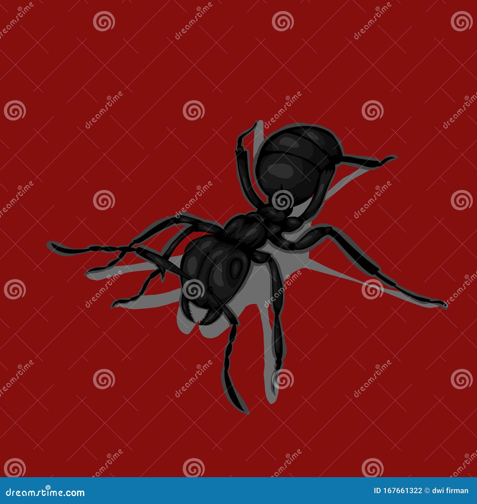 Simple Design of Illustration Ants on Red Background Stock Illustration ...