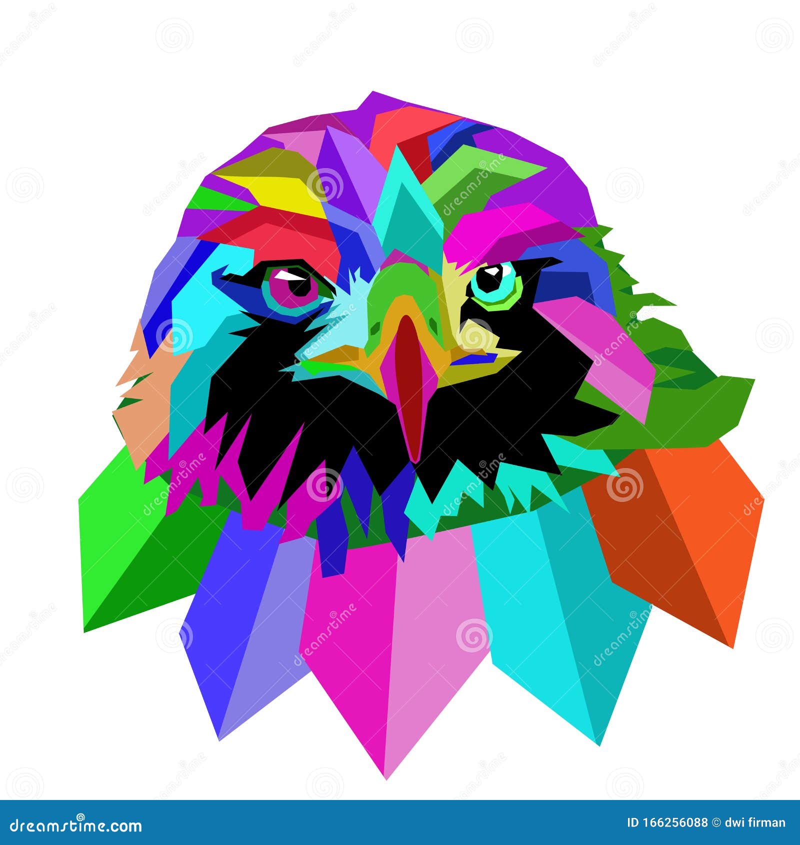 Simple Design Of Illustration Eagle Concept Wpap Or Pop Art On White ...