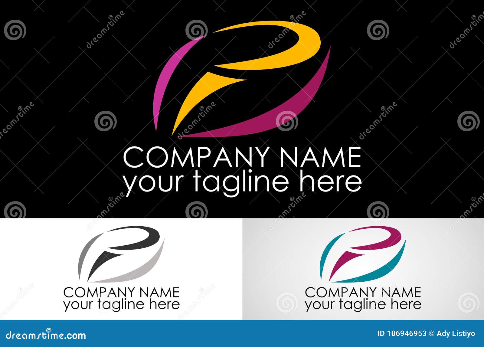 Abstract Letter P Colour Logo Stock Illustration - Illustration of ...