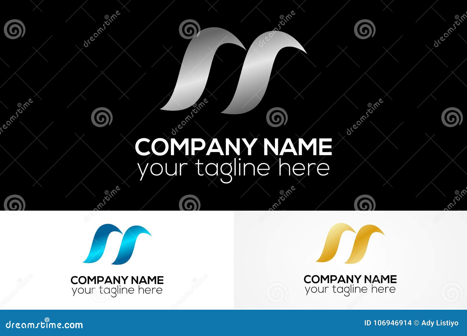 Metalic Letter N Logo Design Stock Illustration - Illustration of ...