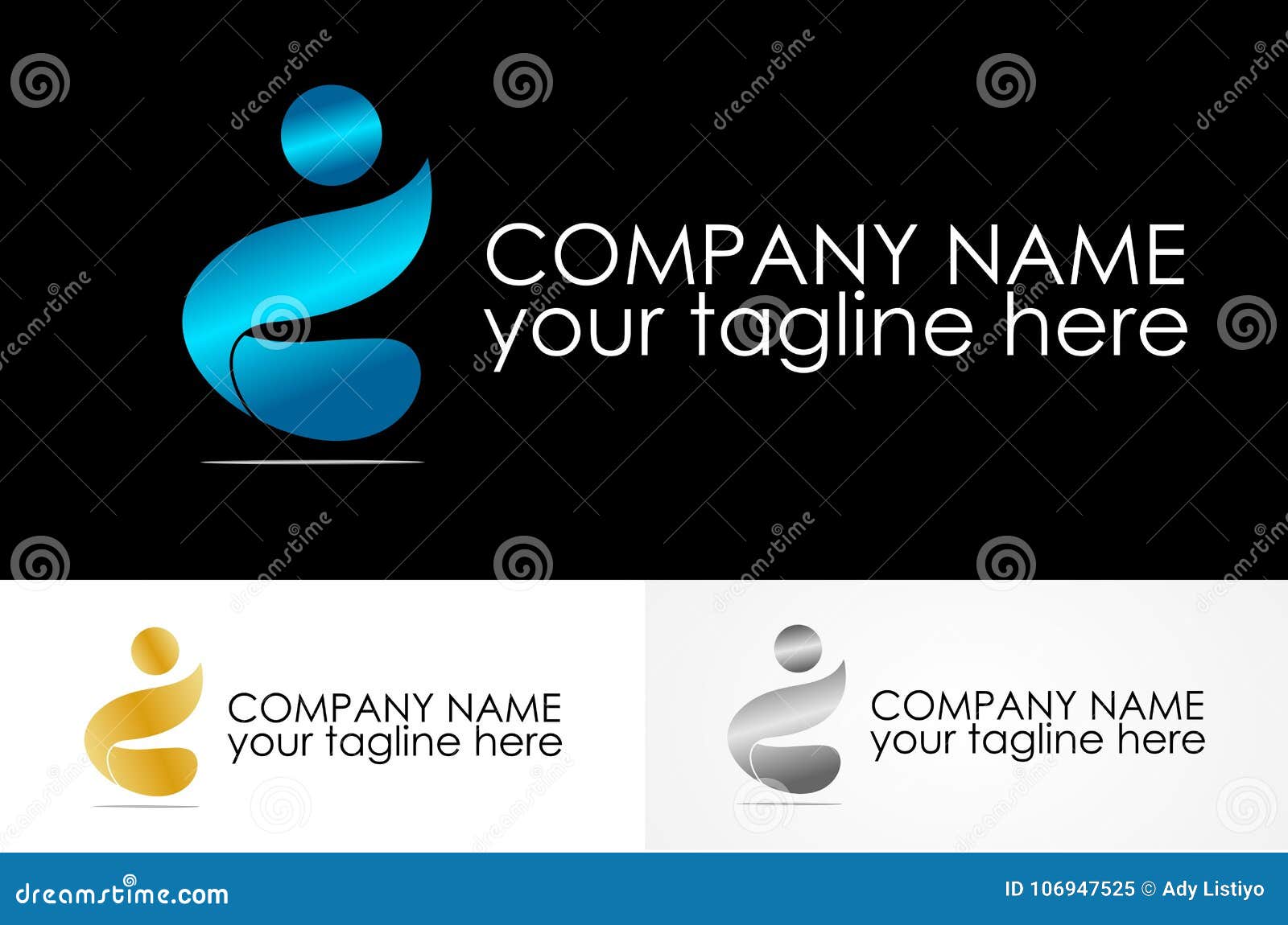 Abstract People Metalic Logo Stock Vector - Illustration of icons ...