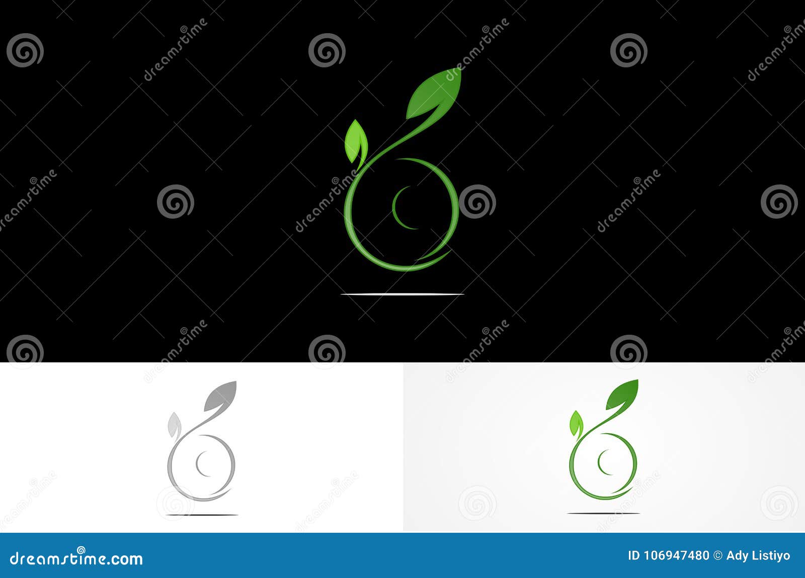 Abstract spoon leaf logo stock vector. Illustration of icon - 106947480