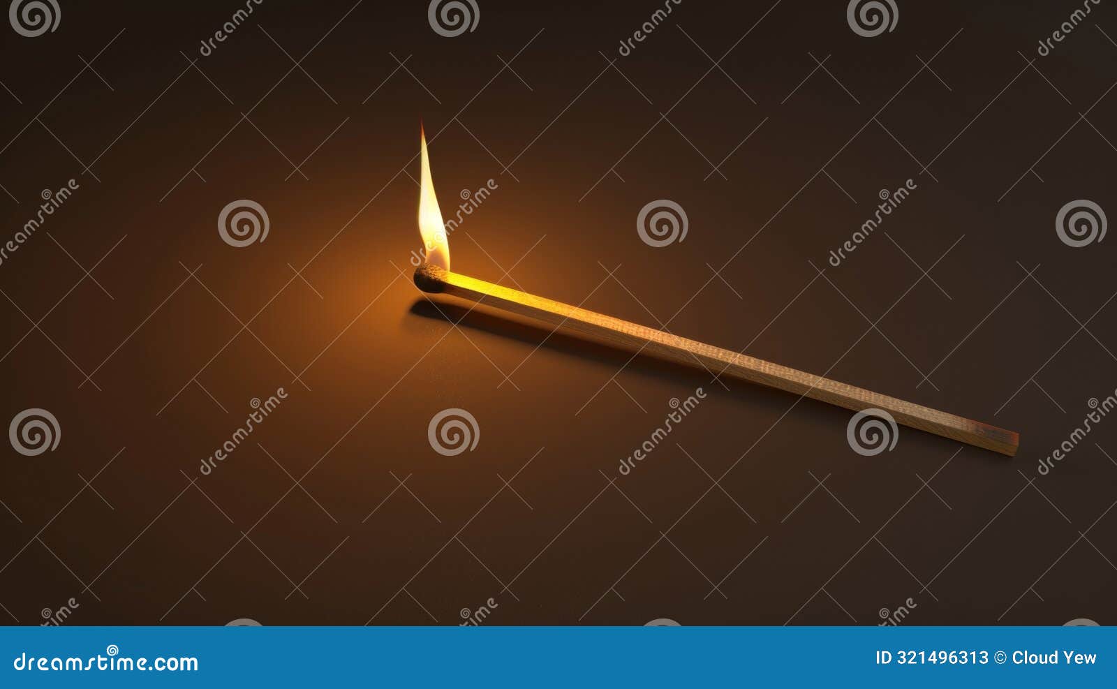 Simple Design of a Lone Lit Matchstick. Stock Illustration ...