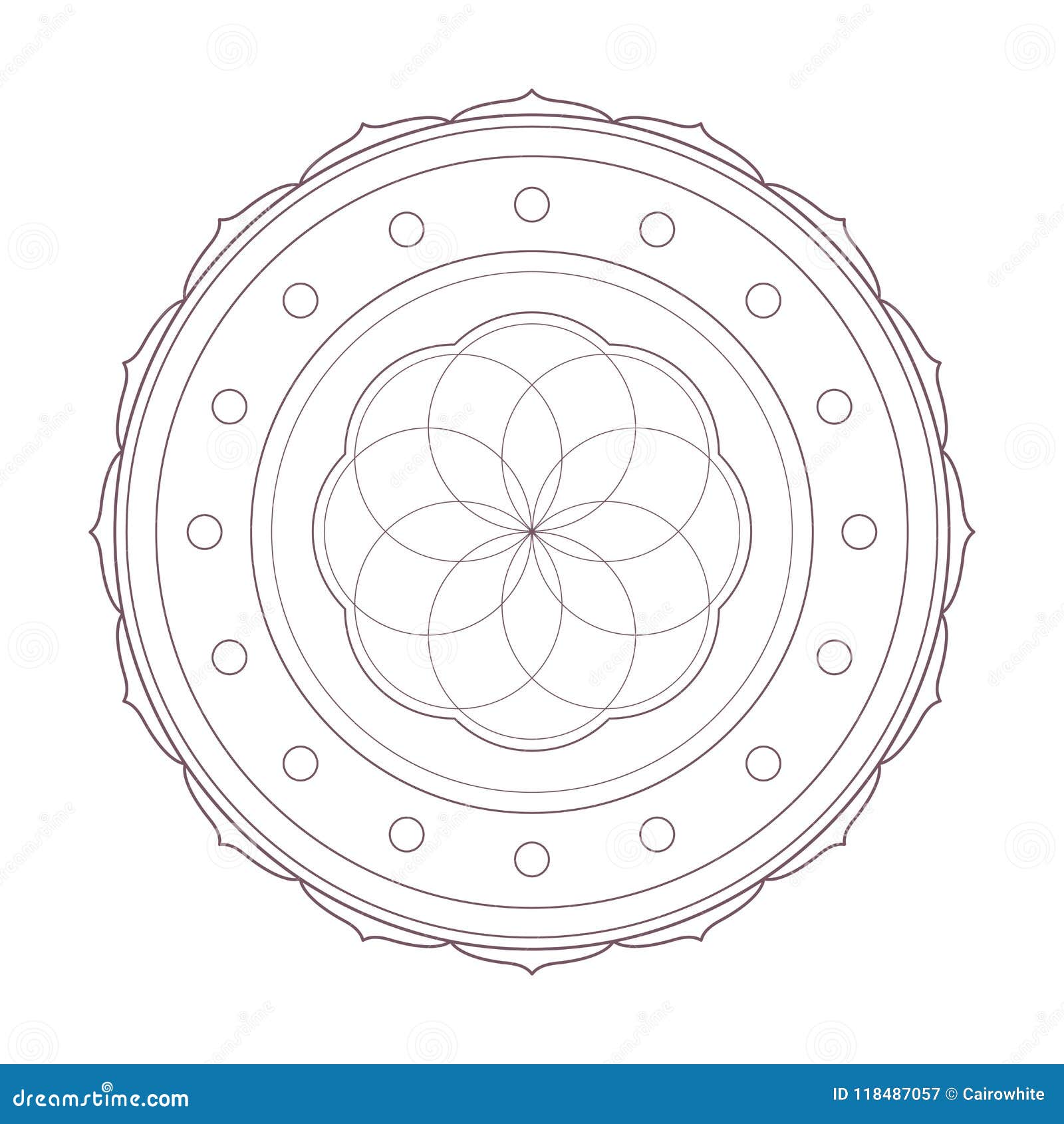 Line Art Vector of Simple Mandala Design Stock Vector - Illustration of ...