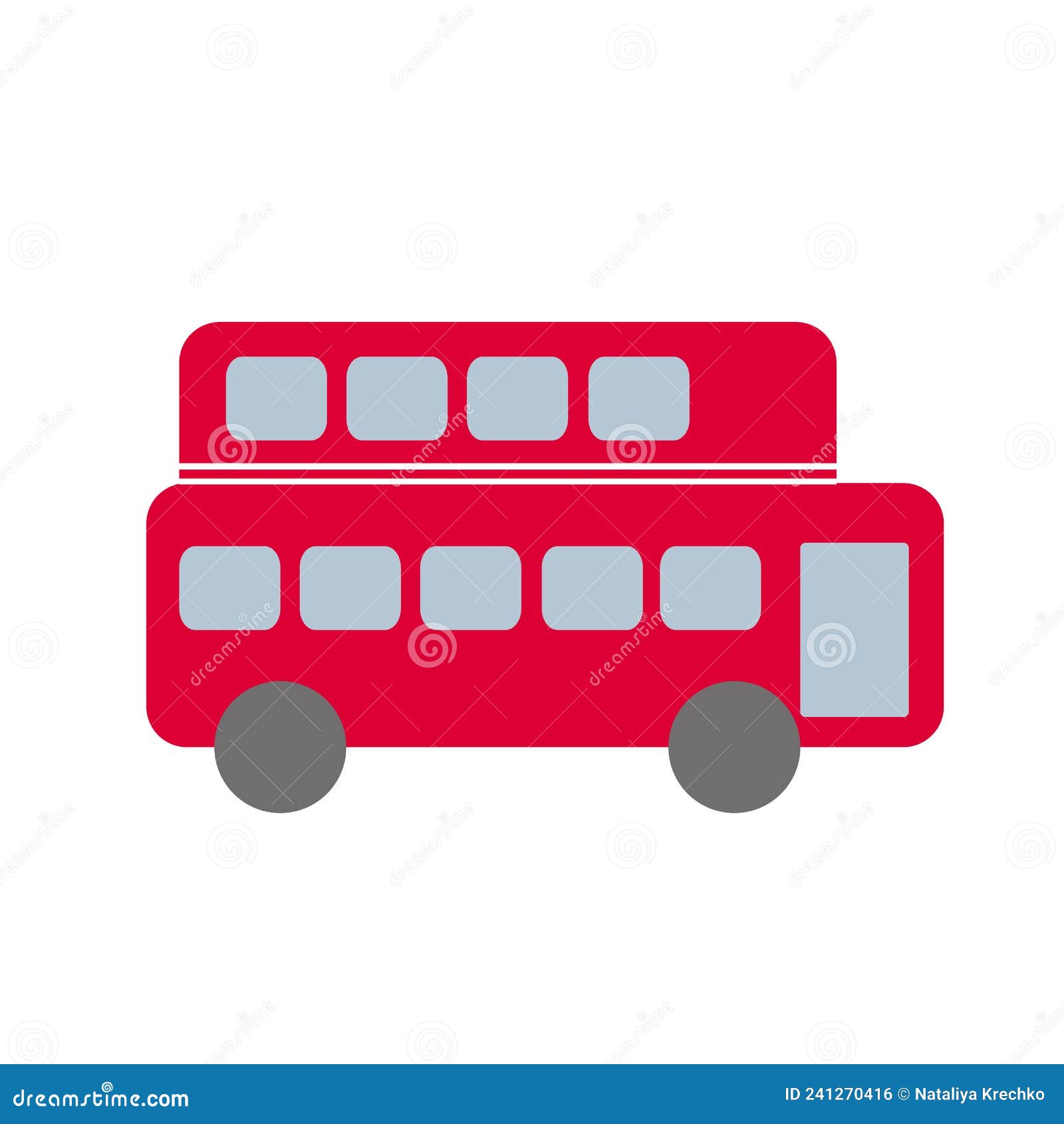 The Simple Design of Red Bus Vector on White Background Stock Vector ...