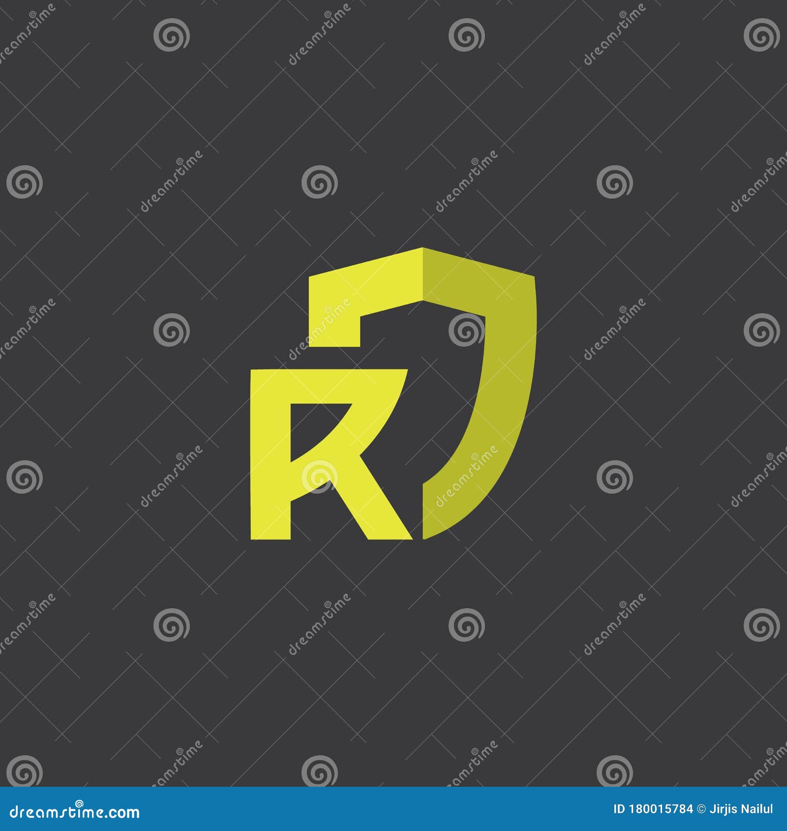 Simple Design Shield with Letter R Stock Vector - Illustration of logo ...