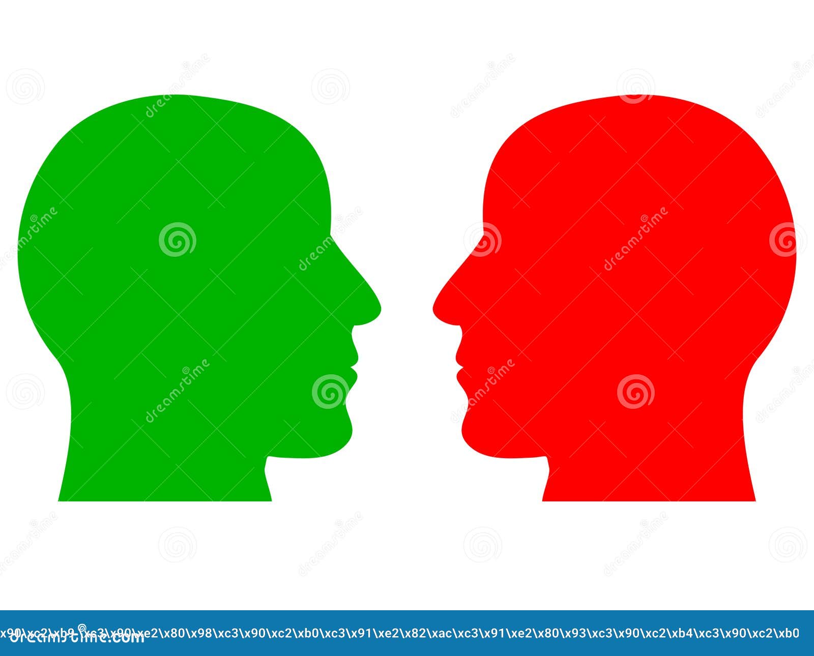 A Simple Design of the Silhouettes of Two Human Heads Stock Vector ...