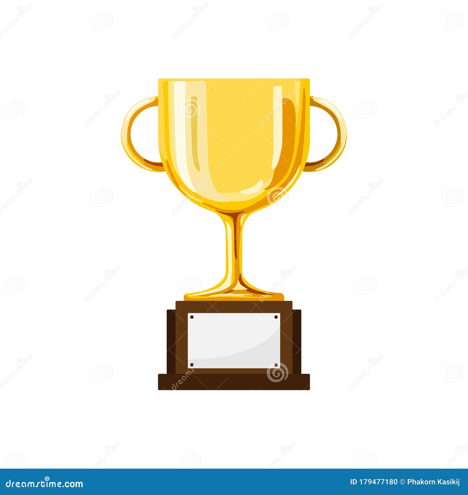 Simple Design Single Polished Golden Trophy. Stock Vector ...