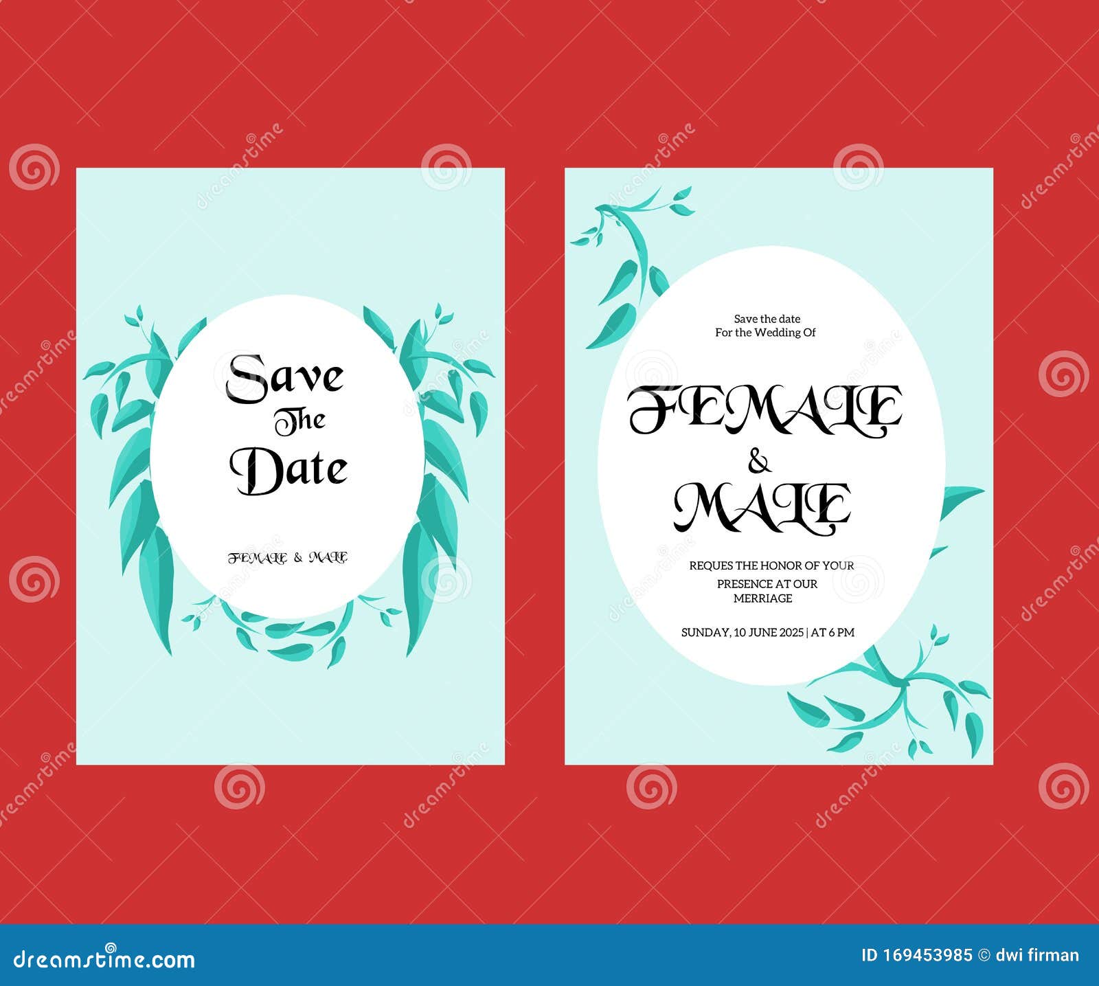 Simple Design of Wedding Invitation. Stock Illustration - Illustration ...
