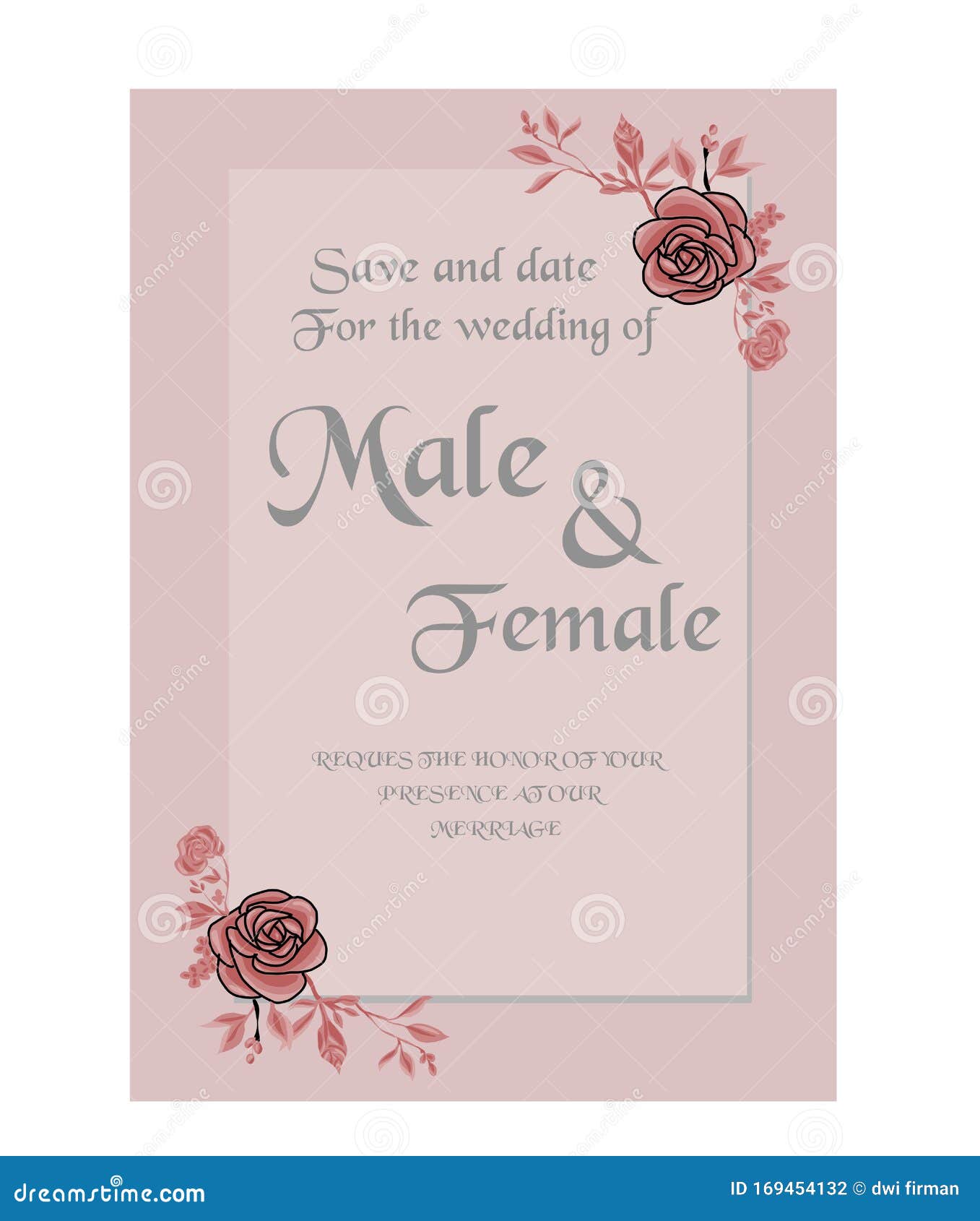 Simple Design Of Wedding Invitation. Stock Photography | CartoonDealer ...