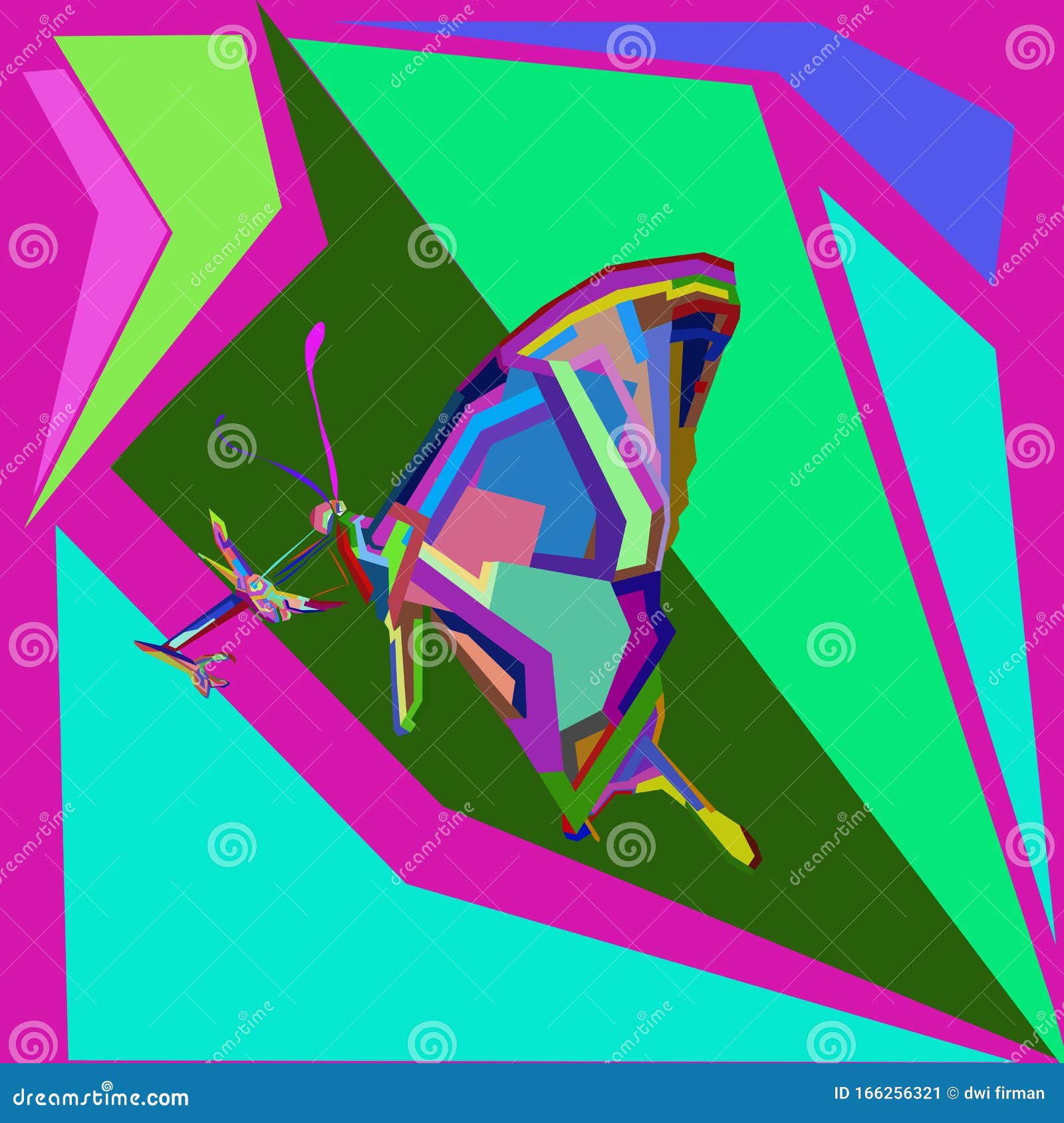 Simple Design of Wpap or Pop Art Butterfly Stock Illustration ...