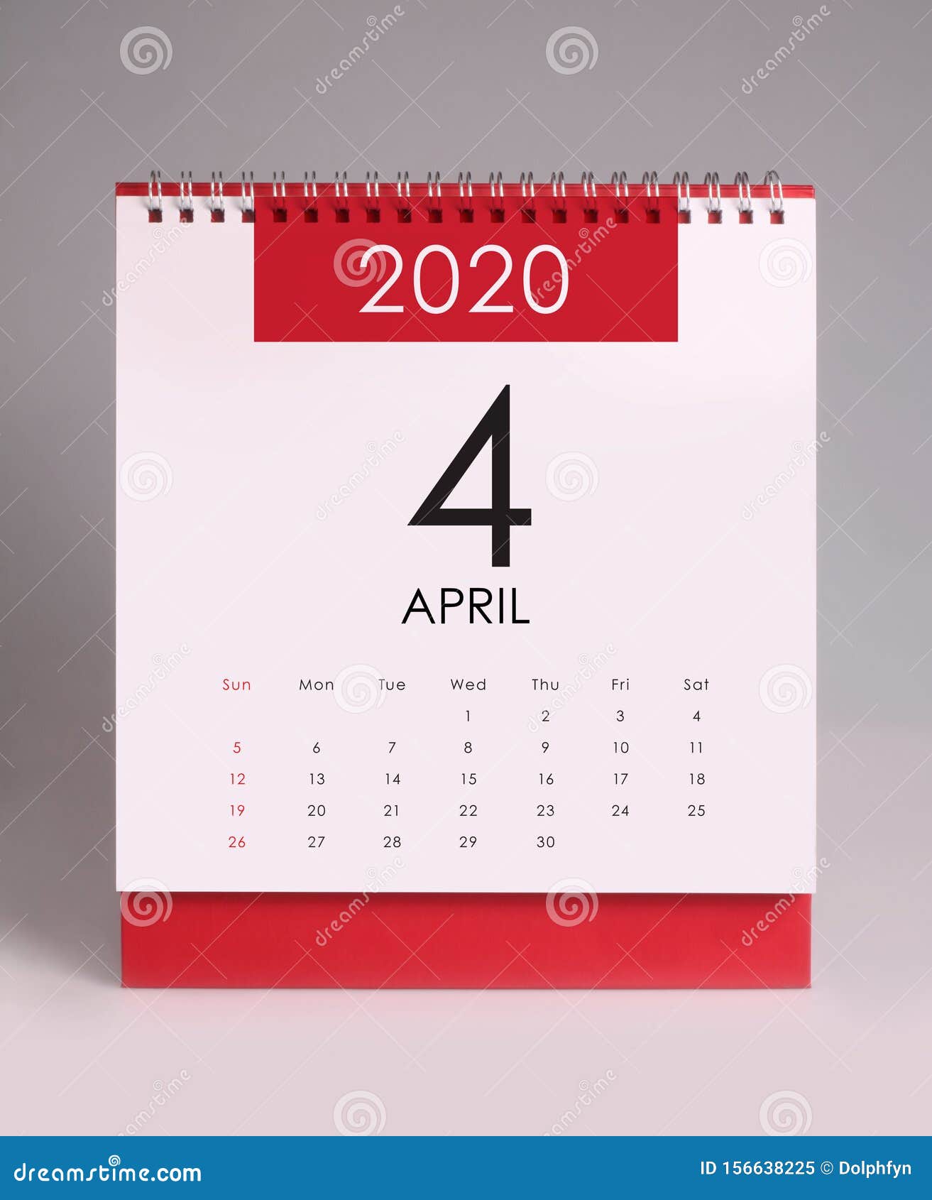 Simple Desk Calendar 2020 - April Stock Image - Image of template ...
