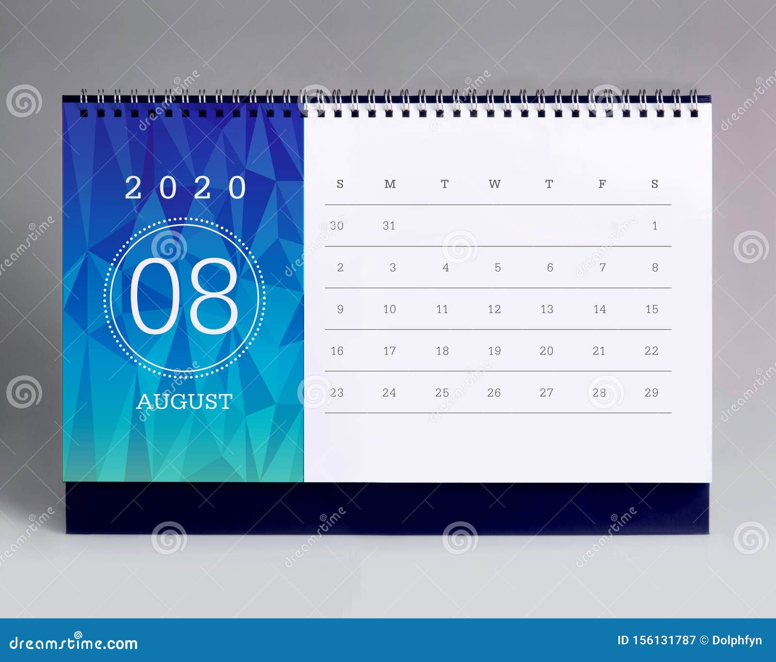 Simple Desk Calendar 2020 - August Stock Image - Image of august ...