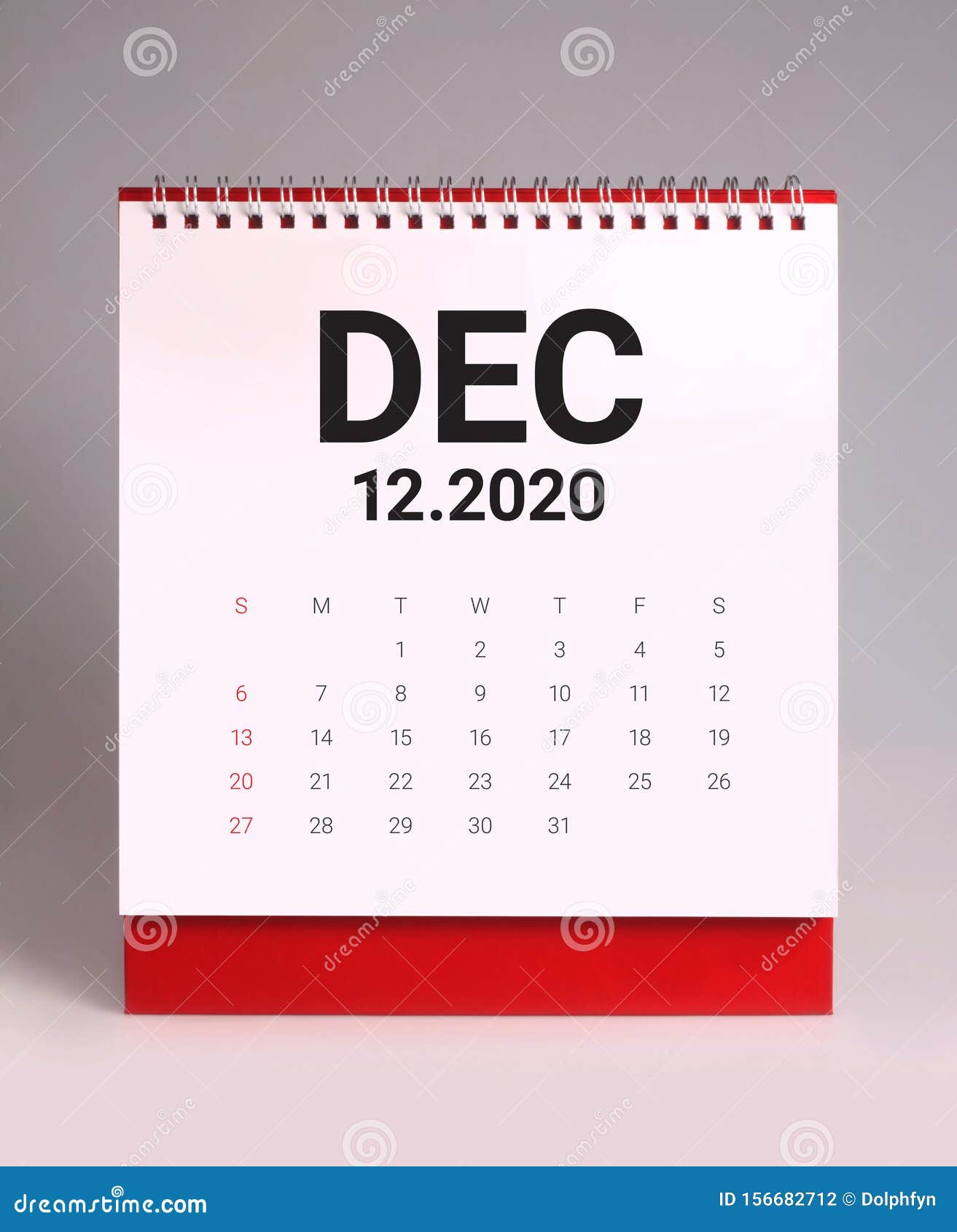Simple Desk Calendar 2020 - December Stock Photo - Image of desk ...