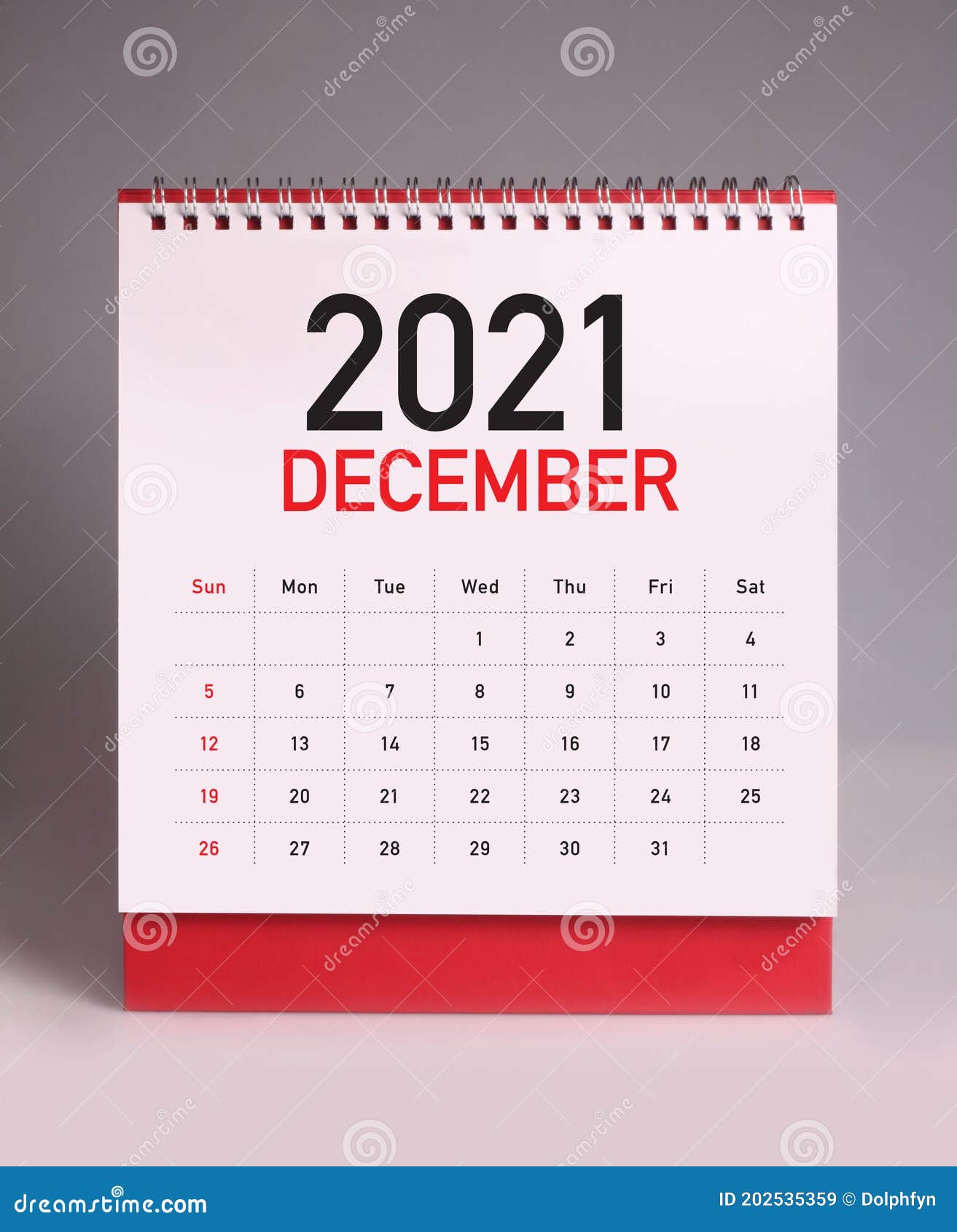 Simple Desk Calendar 2021 - December Stock Image - Image of desk ...