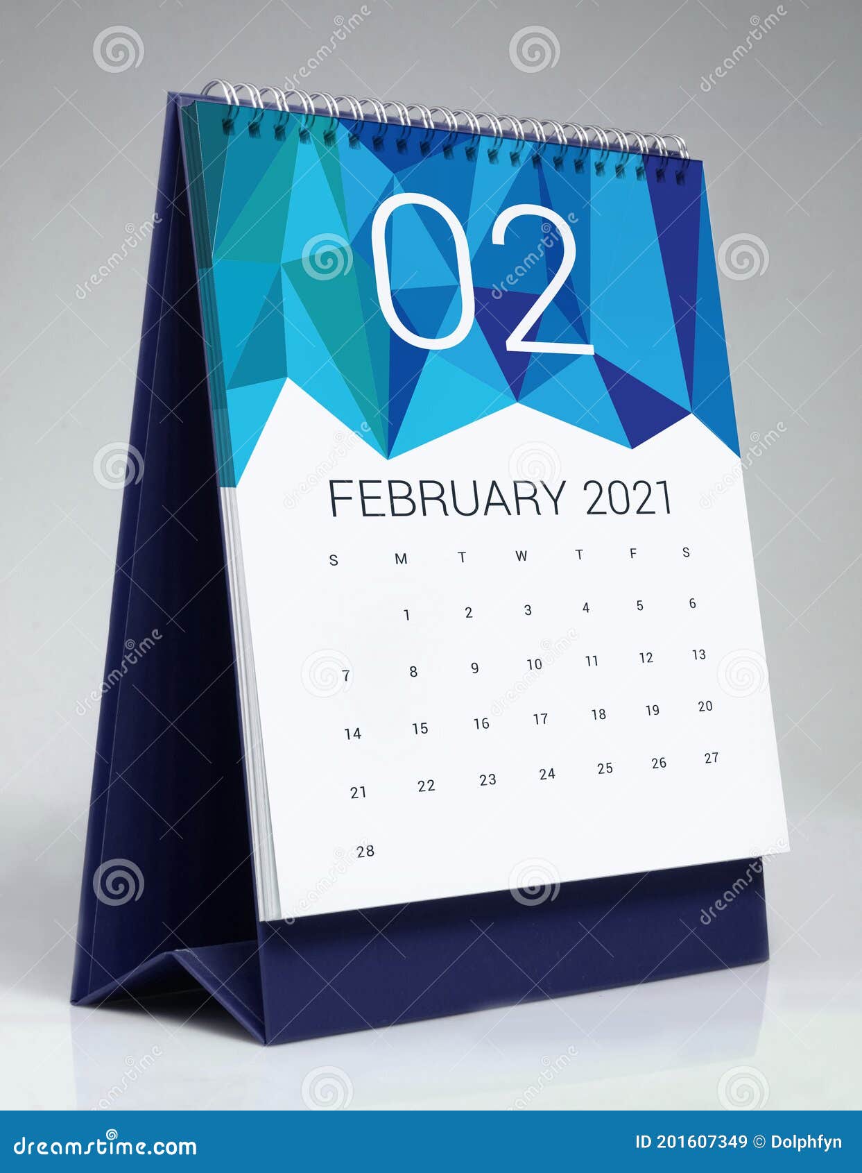 Simple Desk Calendar 2021 - February Stock Image - Image of design ...
