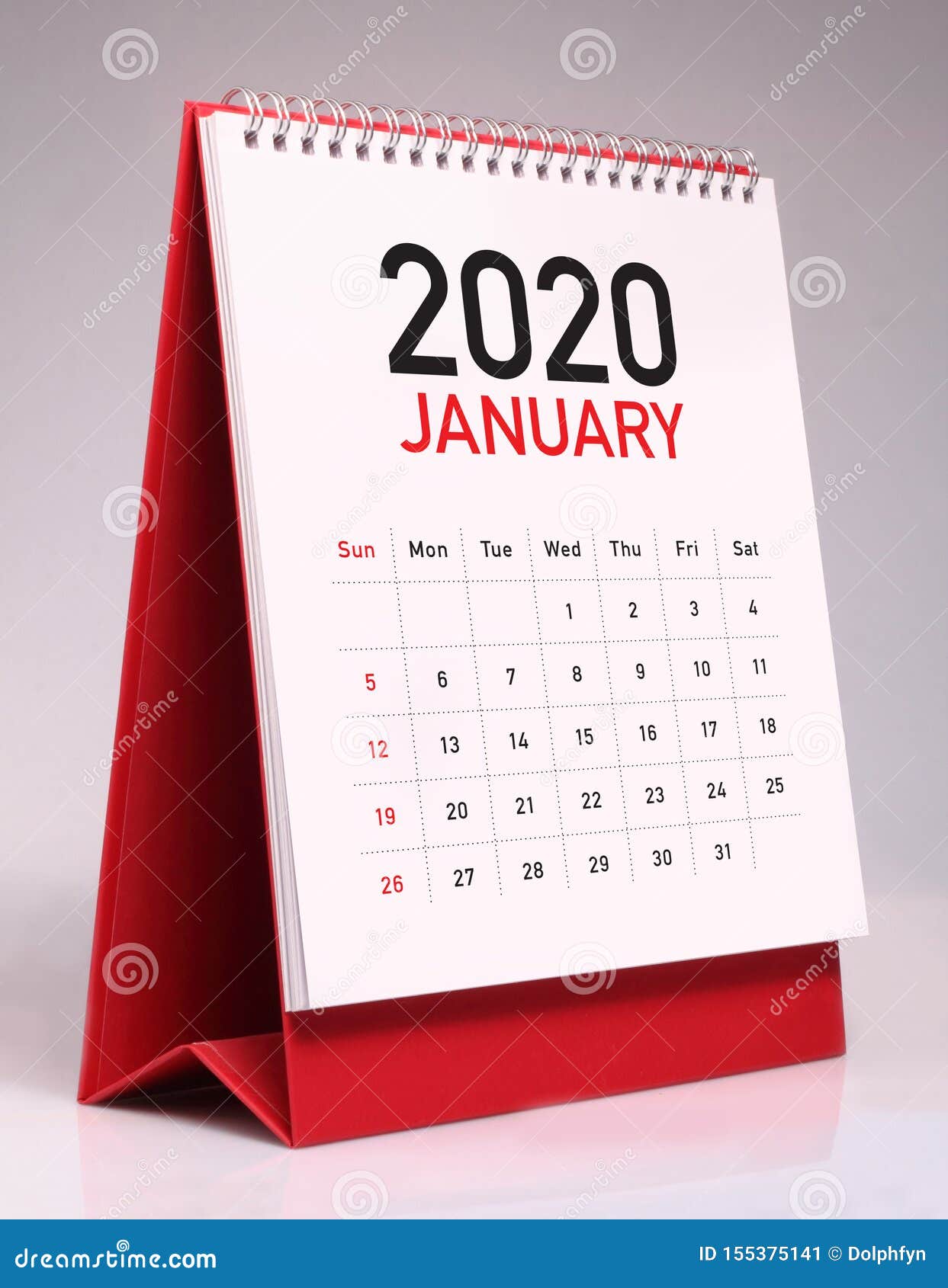 Simple Desk Calendar 2020 - January Stock Image - Image of design, date ...
