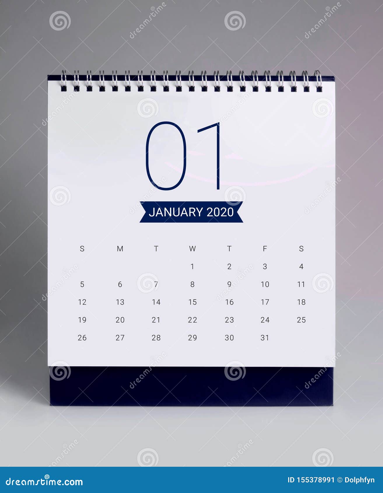 Simple Desk Calendar 2020 - January Stock Image - Image of calendar ...
