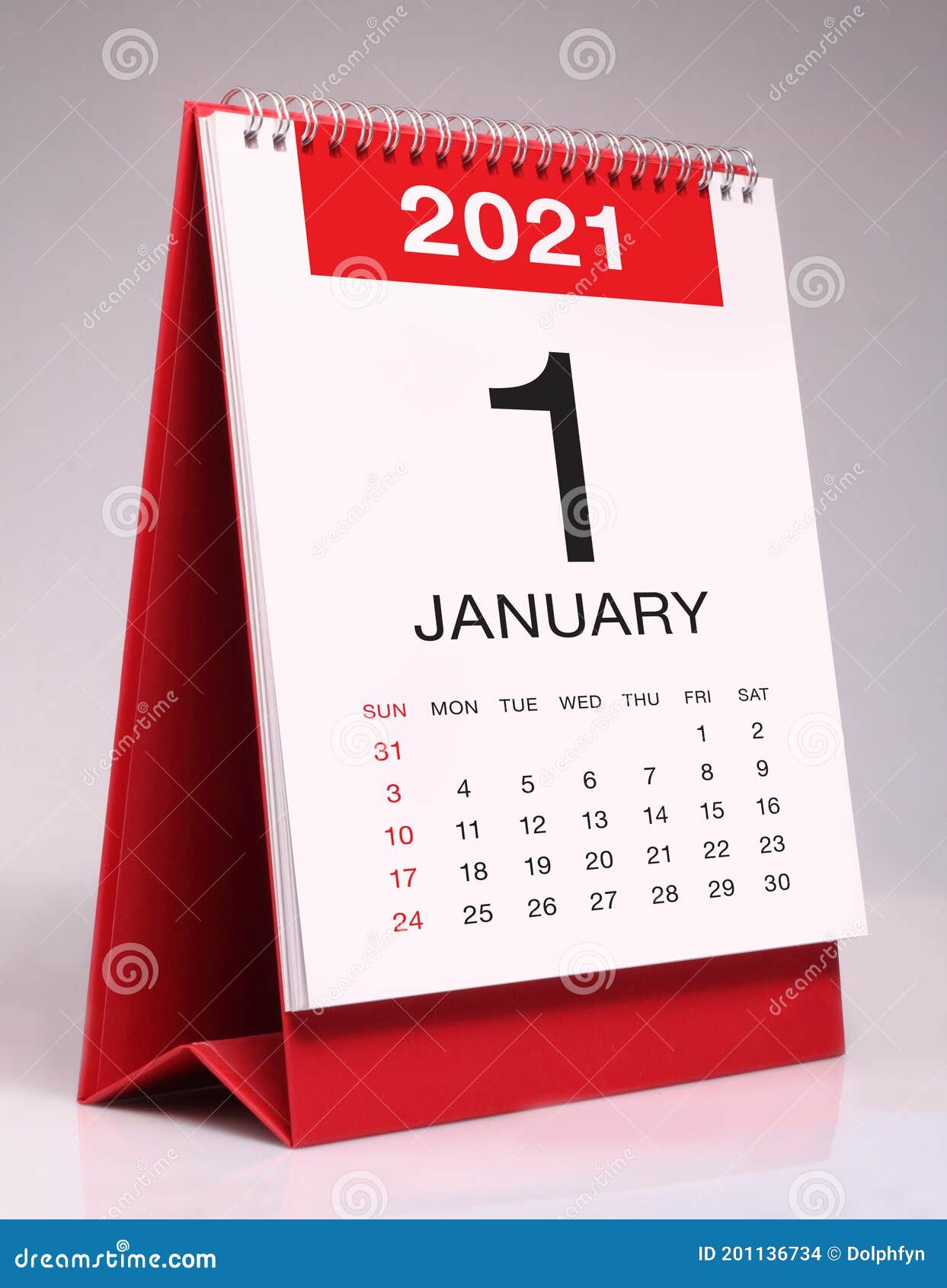 Simple Desk Calendar 2021 - January Stock Photo - Image of calendar ...