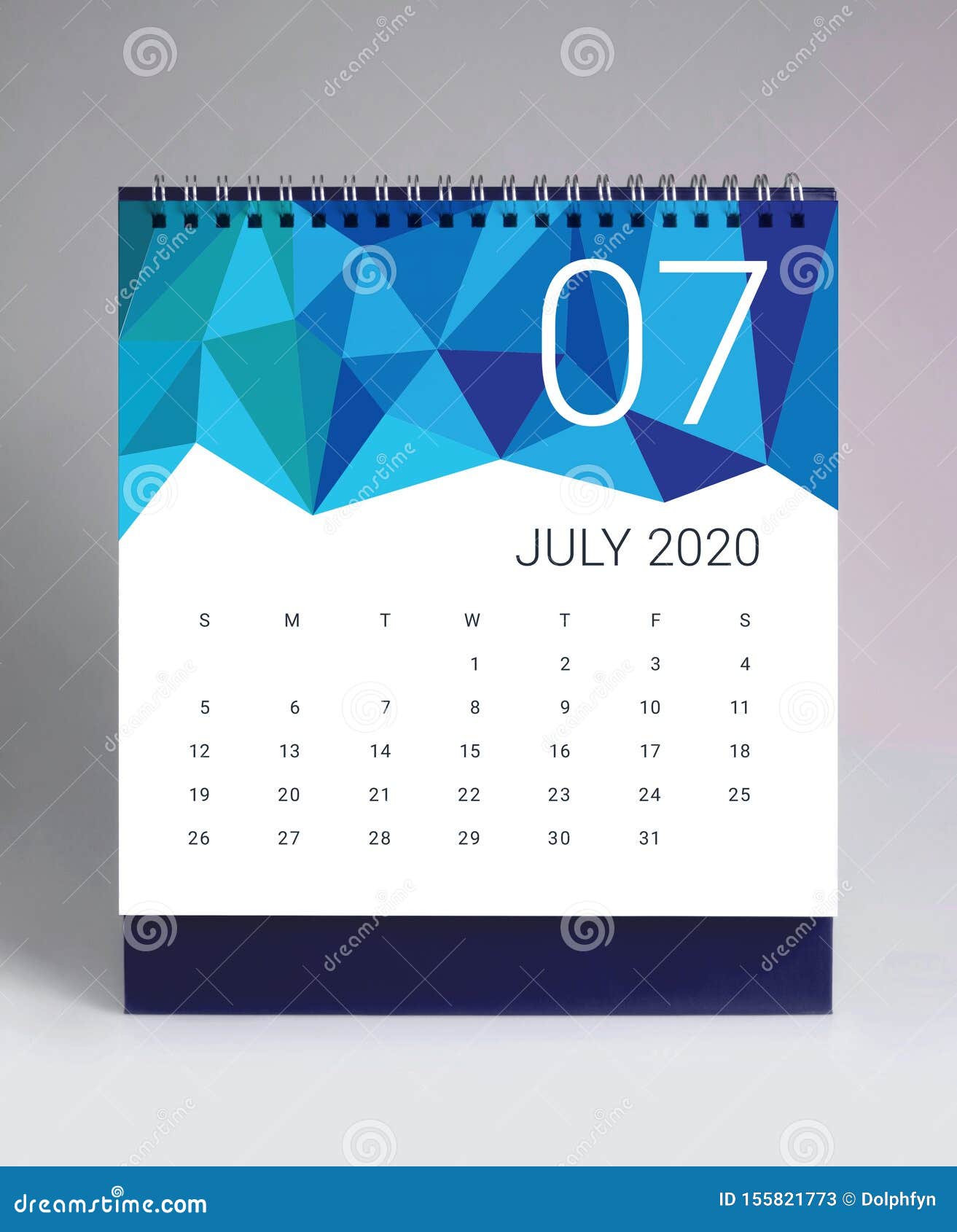 Simple Desk Calendar 2020 - July Stock Image - Image of 2020, monthly ...