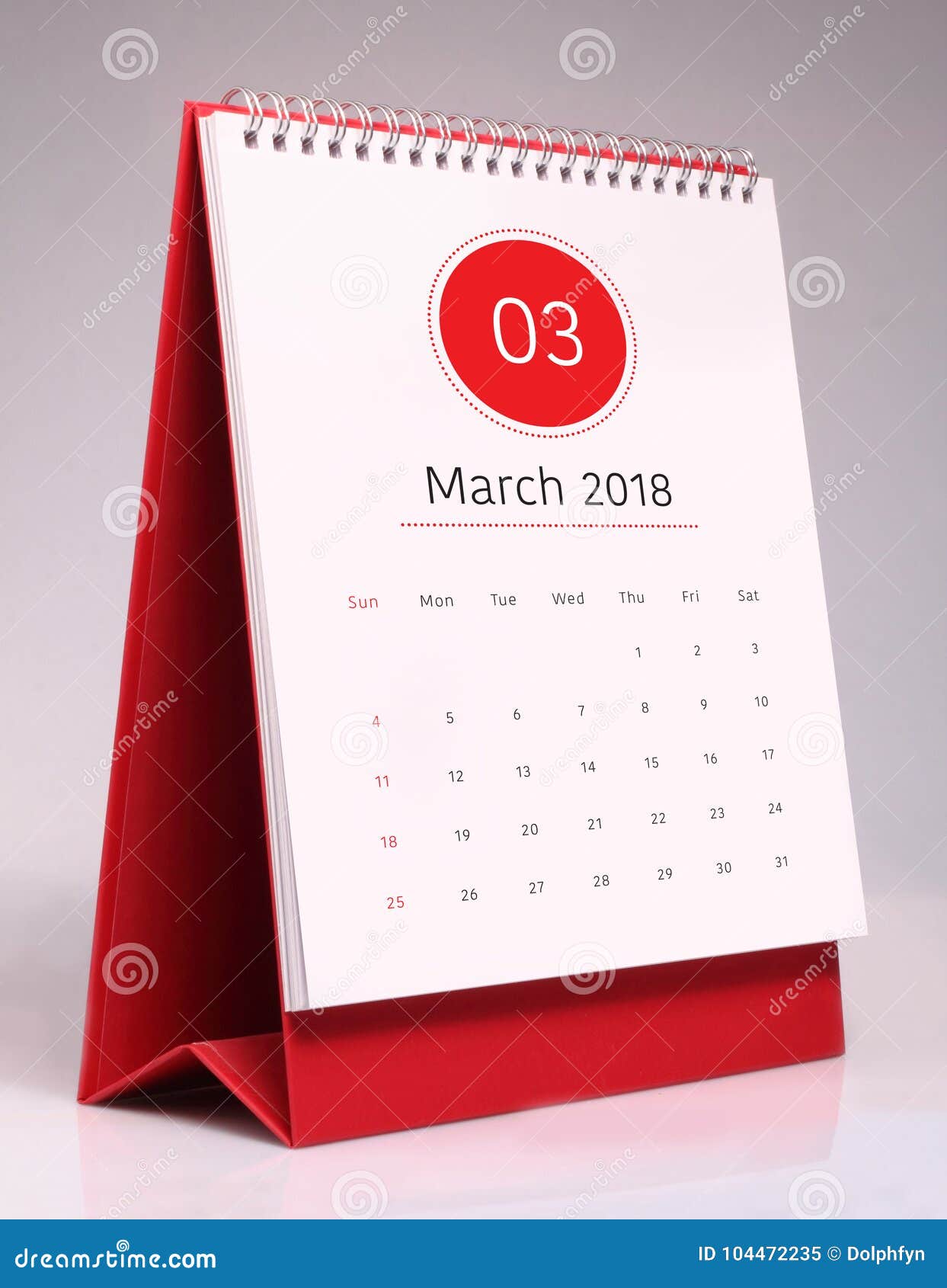 Simple Desk Calendar 2018 - March Stock Image - Image of date, simple ...